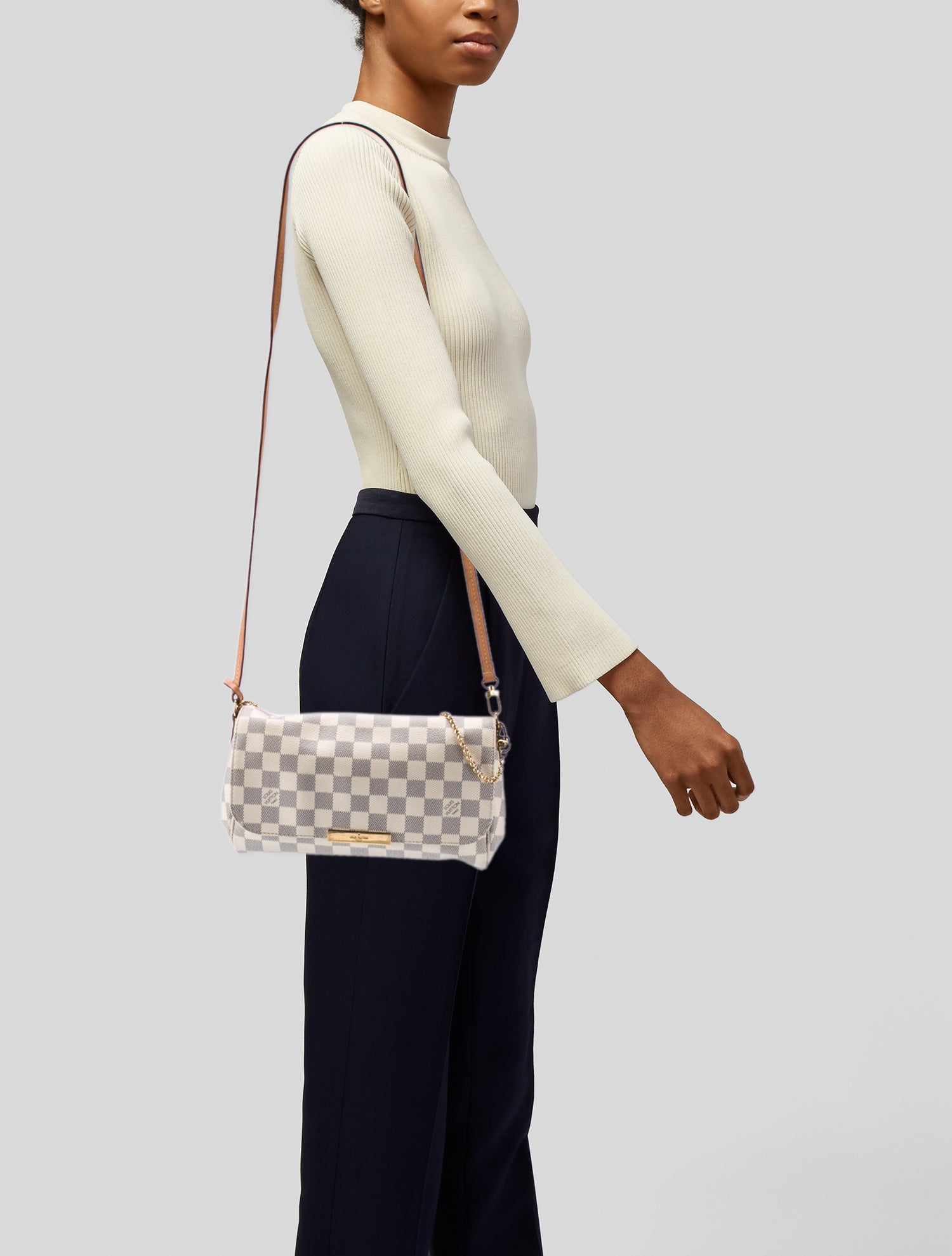 Louis Vuitton Coated Canvas Favorite MM Damier Azur Pattern - Neutrals ...