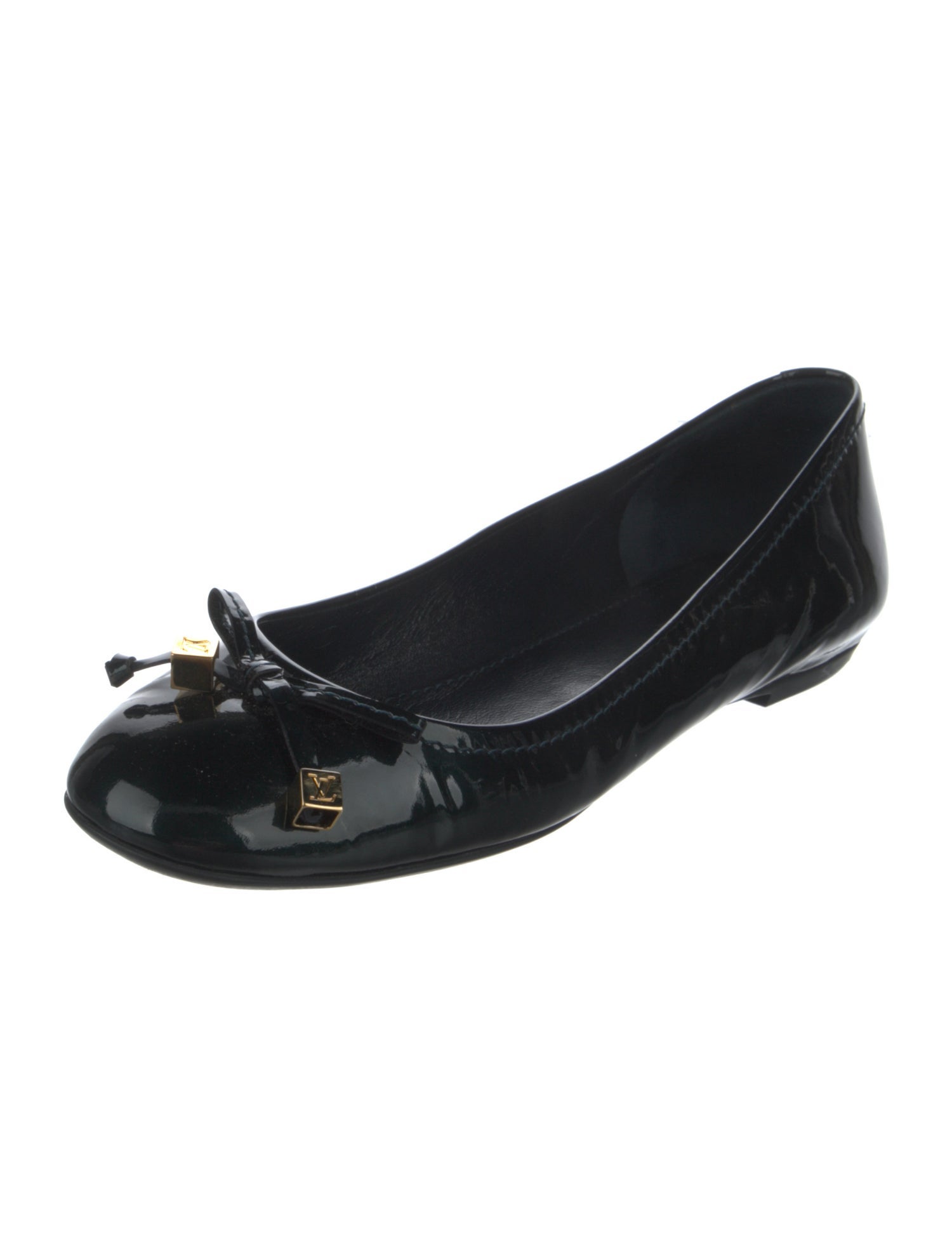 Kate Spade New York Patent Leather Crystal Embellishments Flats - Black ...