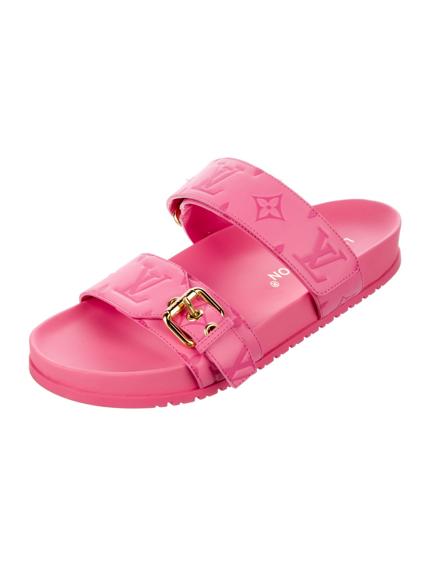 Louis Vuitton LV Monogram Leather Slides - Pink Sandals, Shoes ...