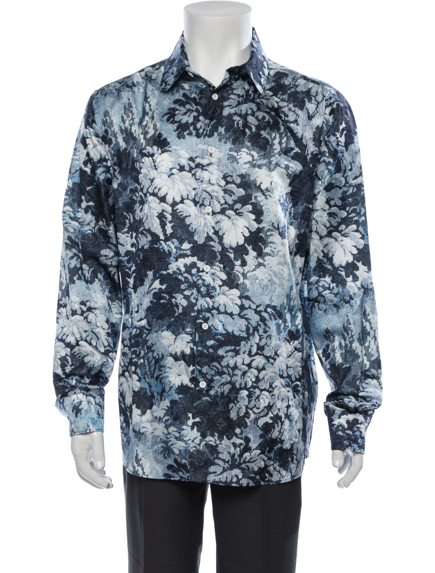Louis Vuitton 2021 LV Monogram Shirt w/ Tags - Blue Casual Shirts ...