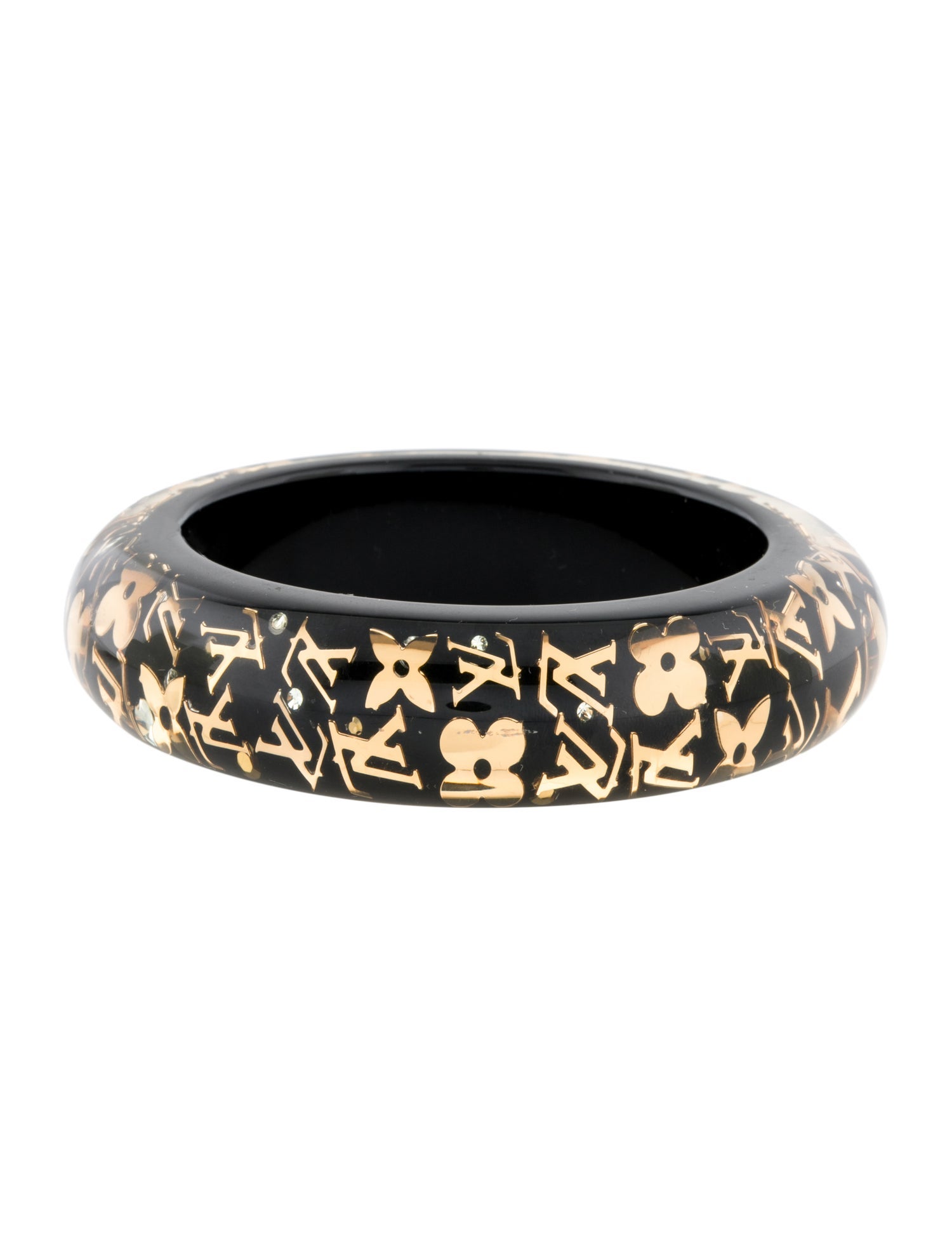 Louis Vuitton Resin Inclusion Bangle Bracelet - Black Bangle, Bracelets ...