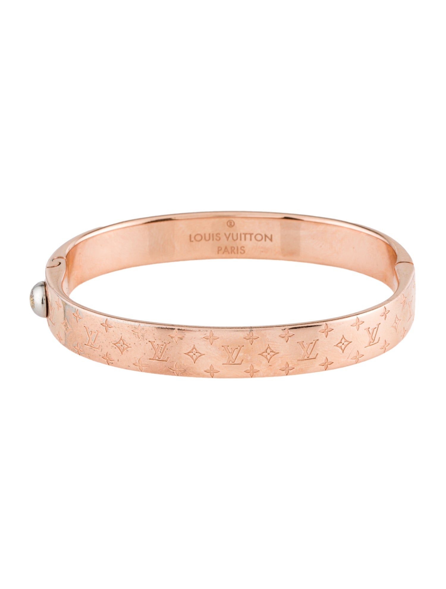 Louis Vuitton Nanogram Strass Bracelet - 18K Yellow Gold-Plated Bangle ...