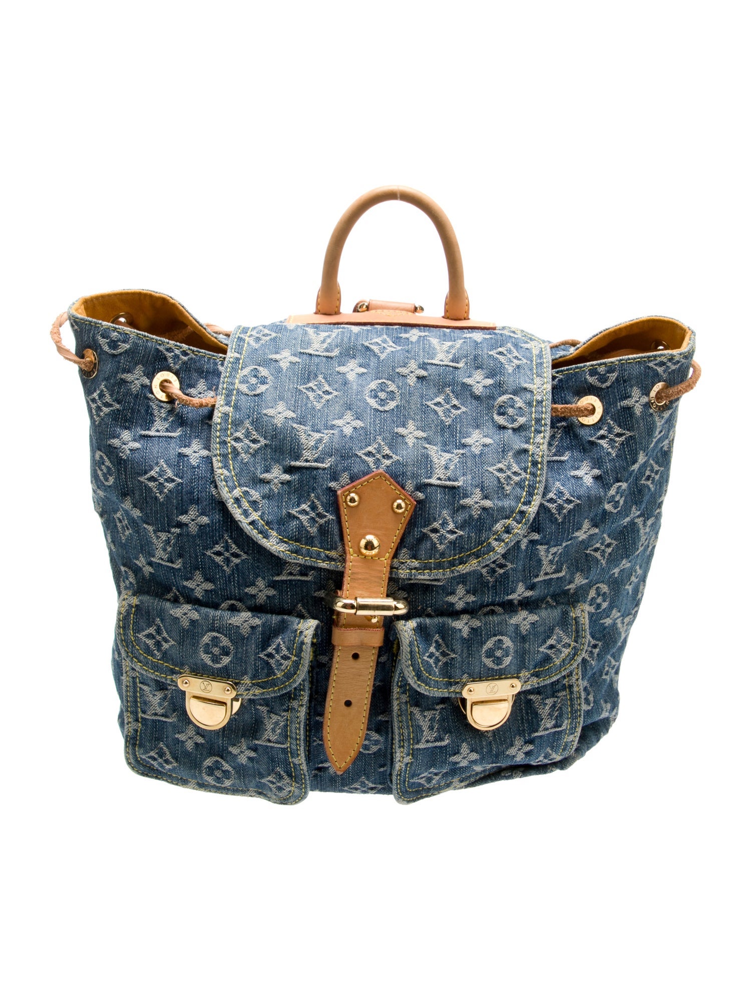 Louis Vuitton Monogram Denim Sac A Dos GM - Blue Backpacks, Handbags ...