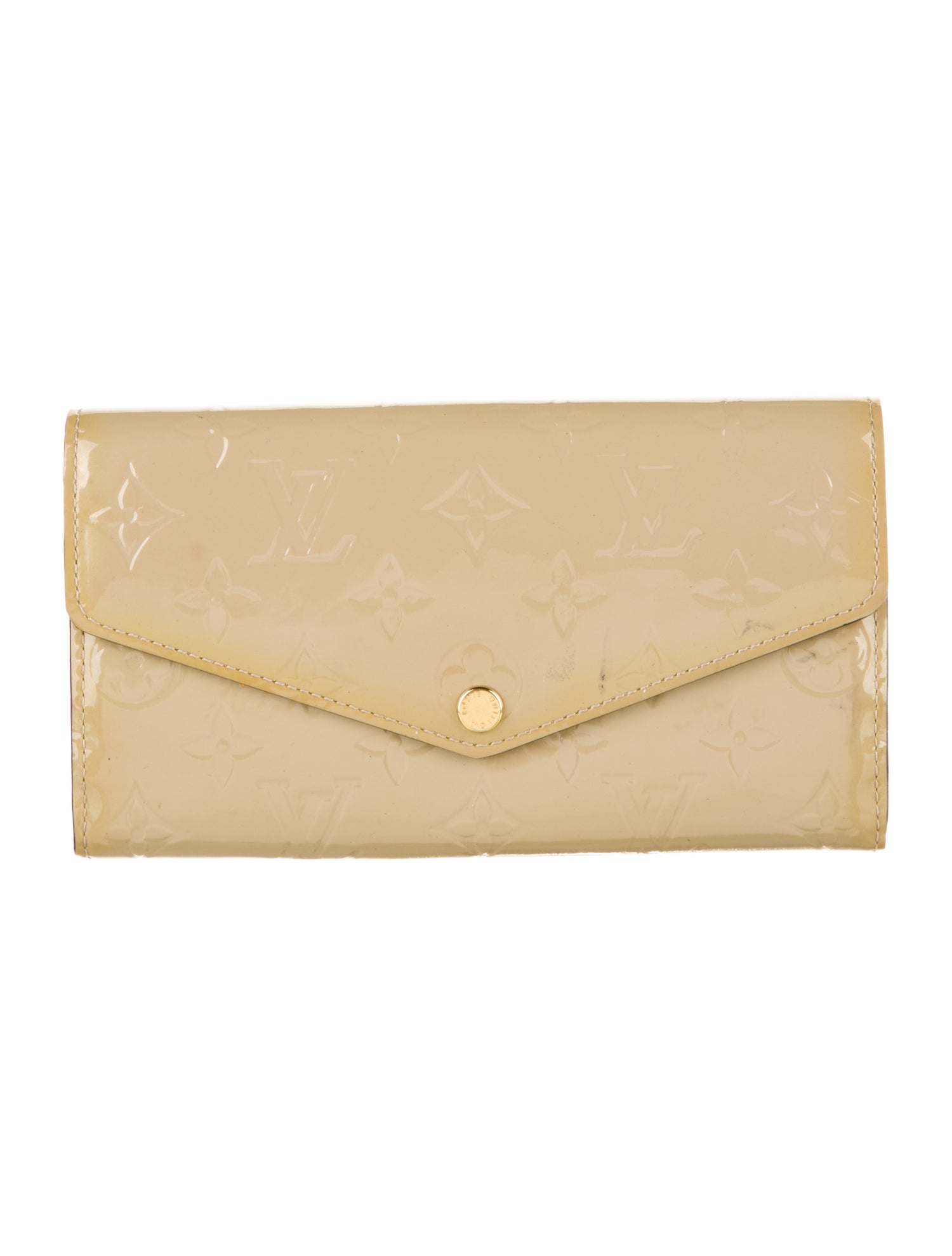 Louis Vuitton LV Monogram Vernis Patent Leather Sarah Wallet - Neutrals ...