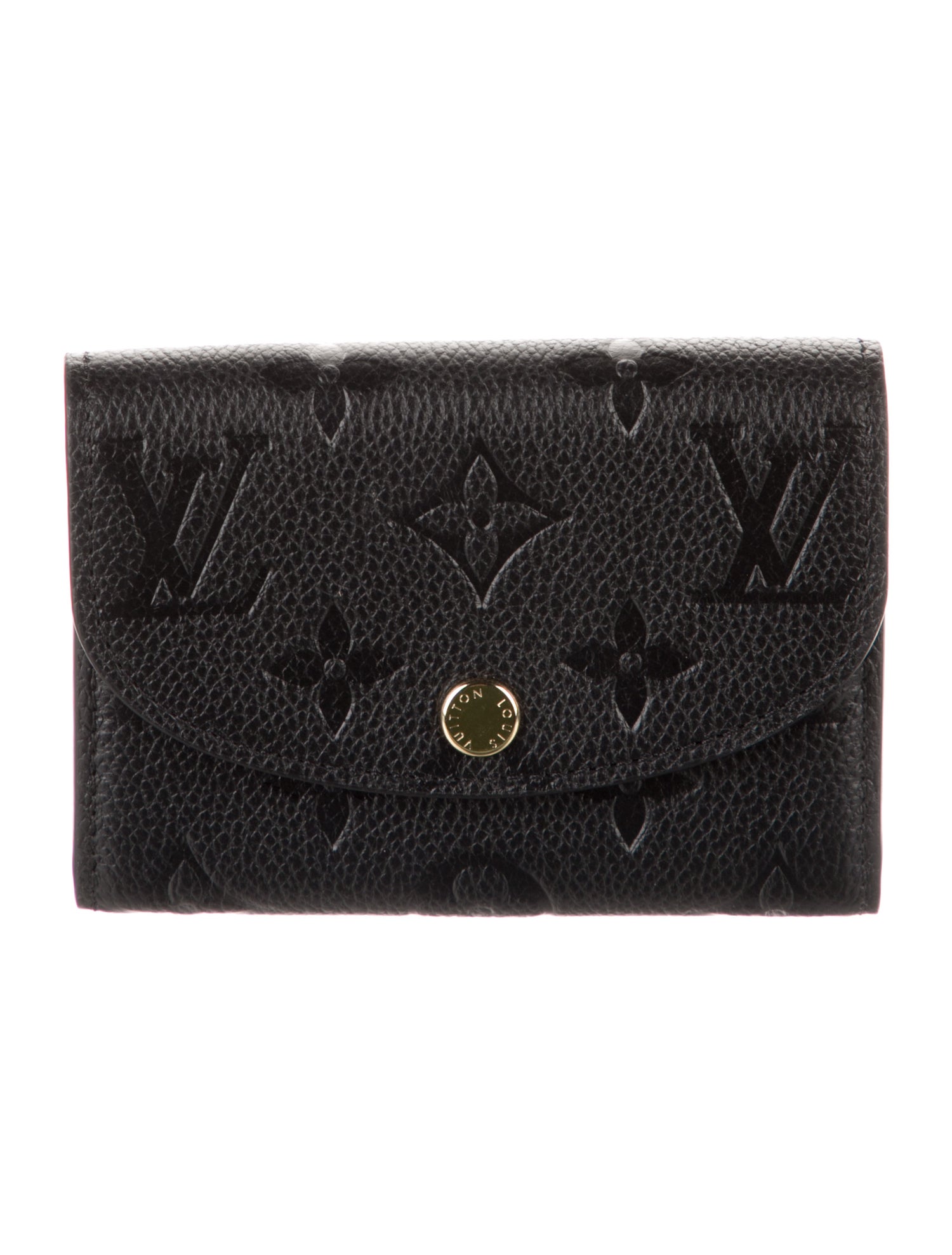 Louis Vuitton LV Monogram Empreinte Leather Emilie Wallet - Black ...