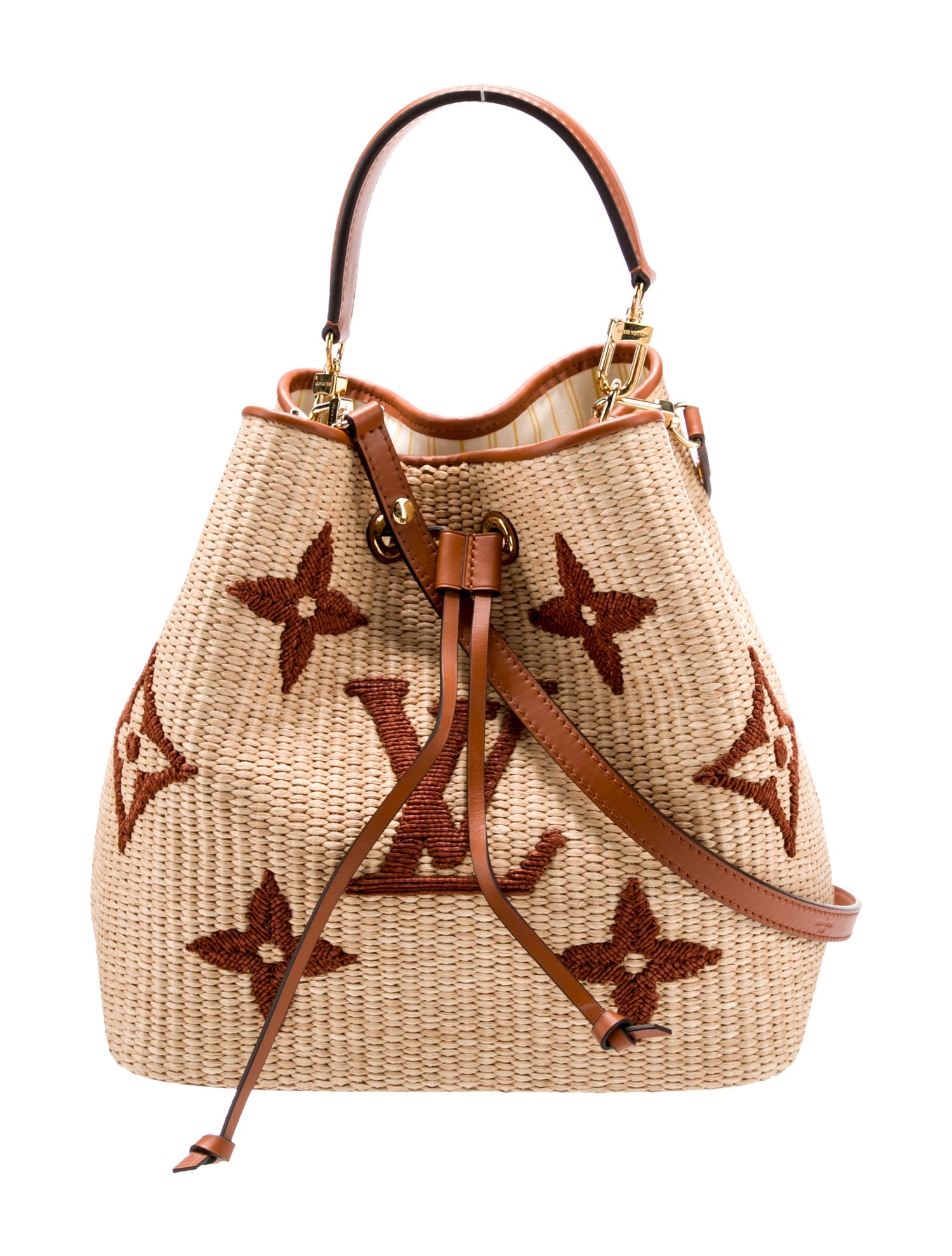 Louis Vuitton Monogram Giant Raffia NeoNoe MM - Neutrals Bucket Bags ...