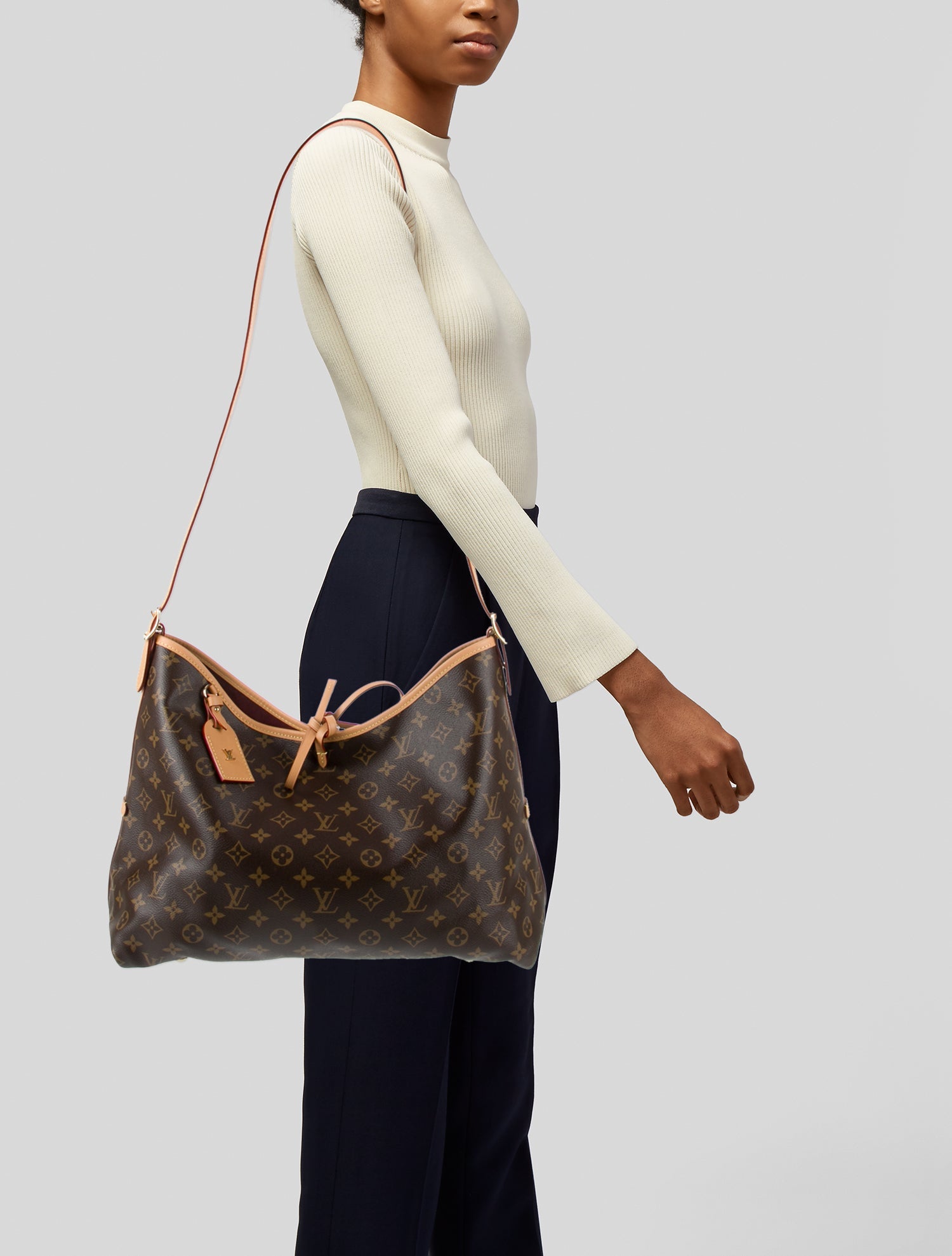 Louis Vuitton Monogram Carryall MM - Brown Shoulder Bags, Handbags ...