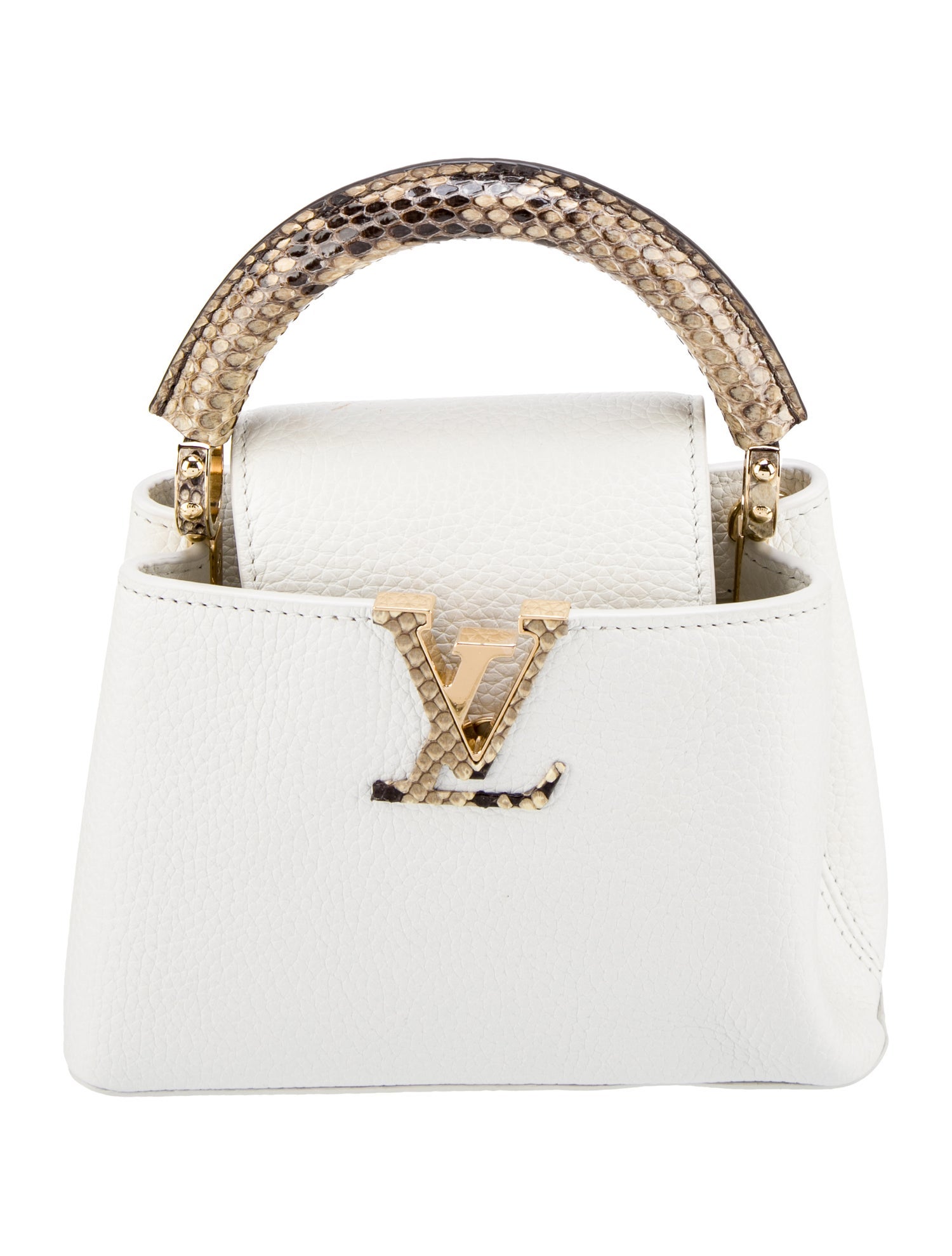 Louis Vuitton Python-Trimmed Taurillon Capucines PM - Neutrals Handle ...