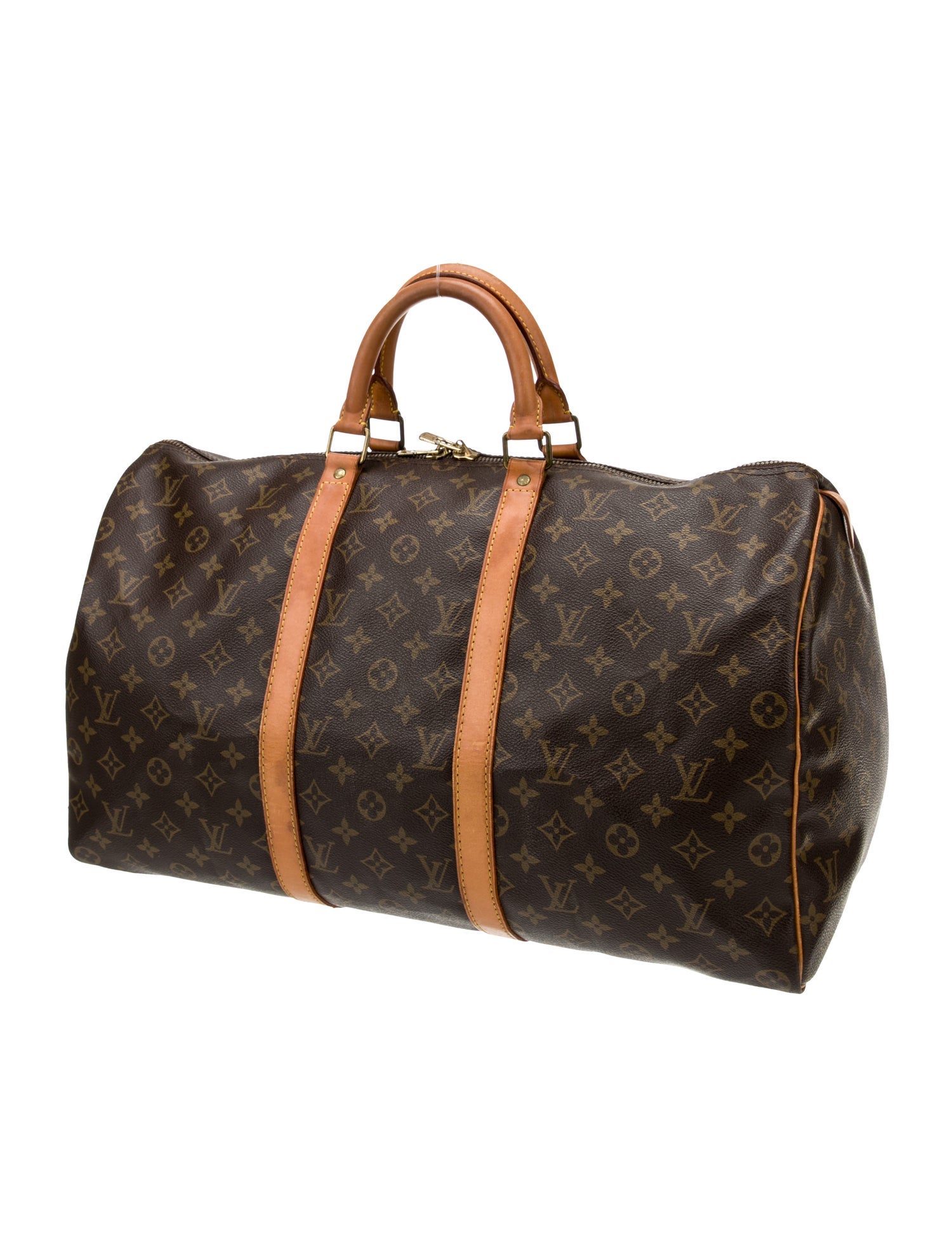 Louis Vuitton LV Monogram Keepall Bandouliere 55 - Brown Luggage and ...