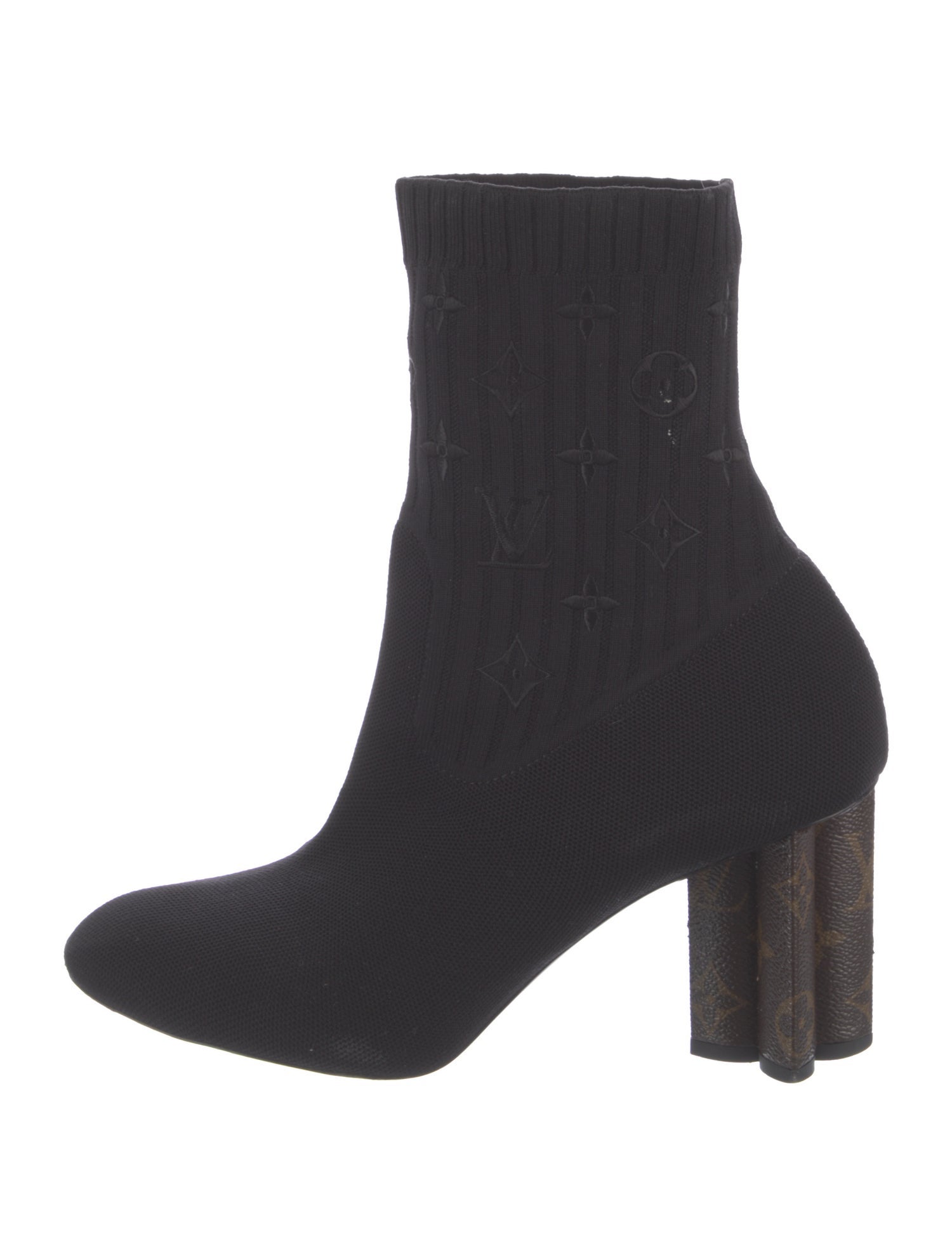 Louis Vuitton LV Monogram Sock Boots - Black Boots, Shoes - LOU932621 ...