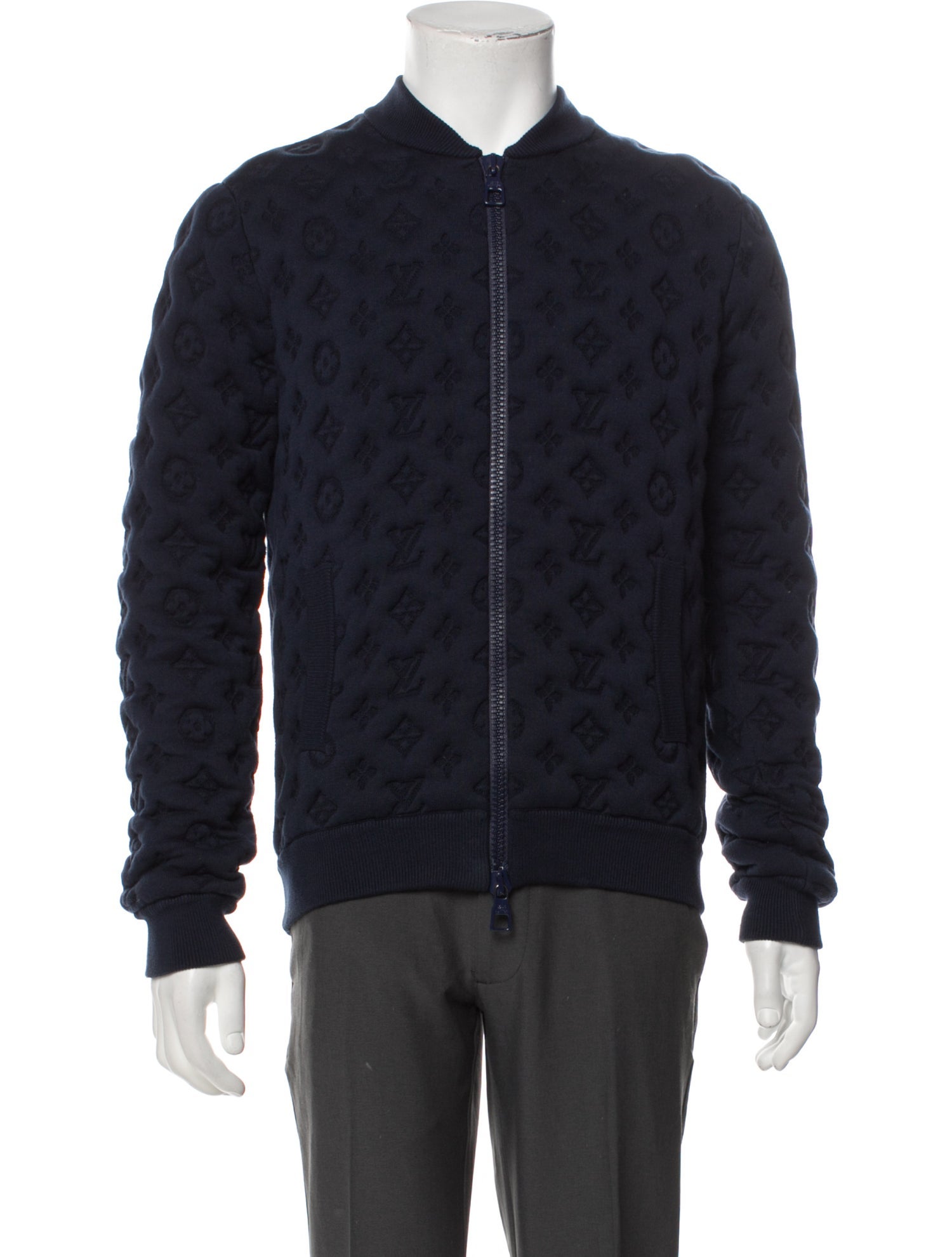 Louis Vuitton 2021 LV Monogram Bomber Jacket - Blue Outerwear, Clothing ...