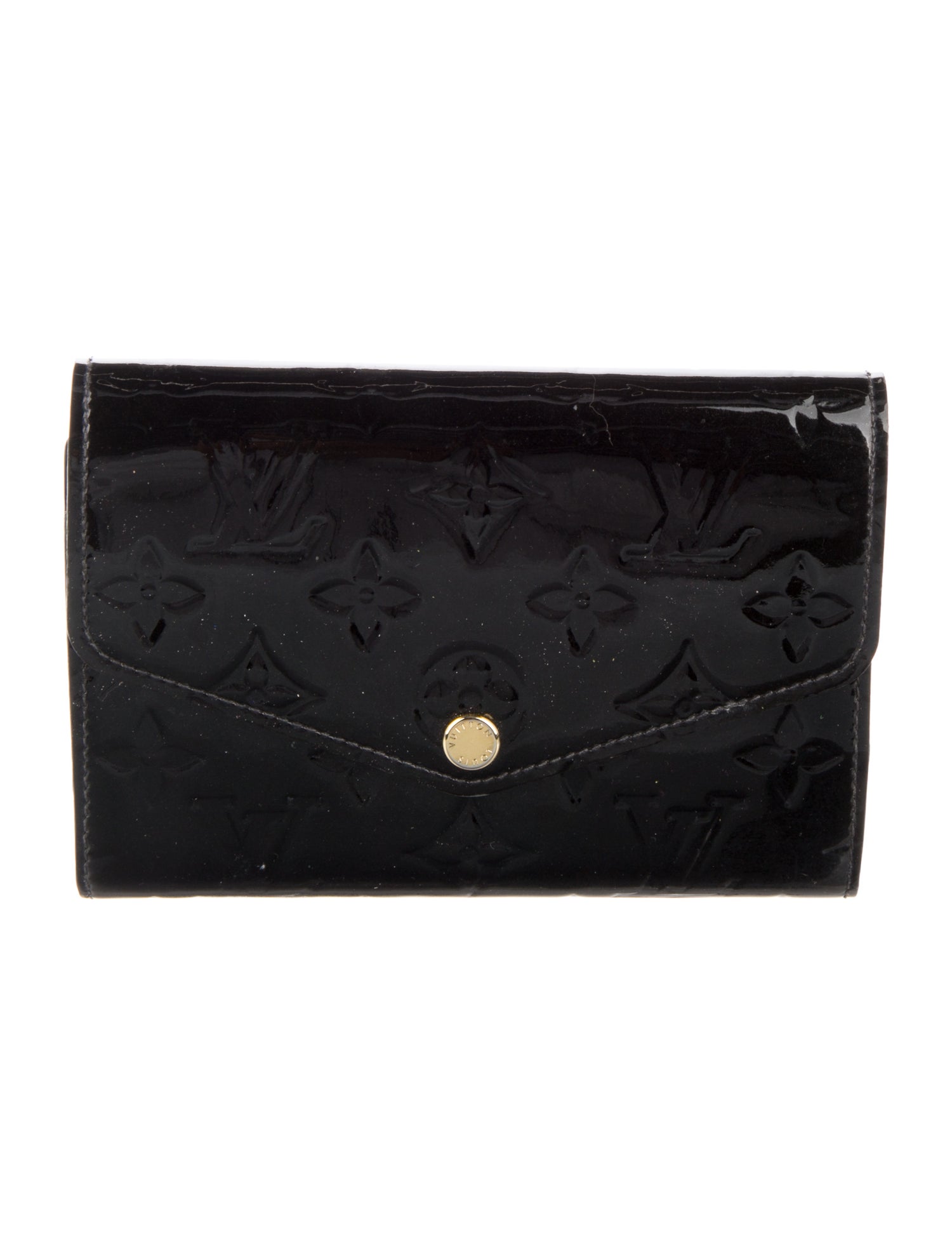 Louis Vuitton Patent Leather Compact Wallet - Black Wallets ...