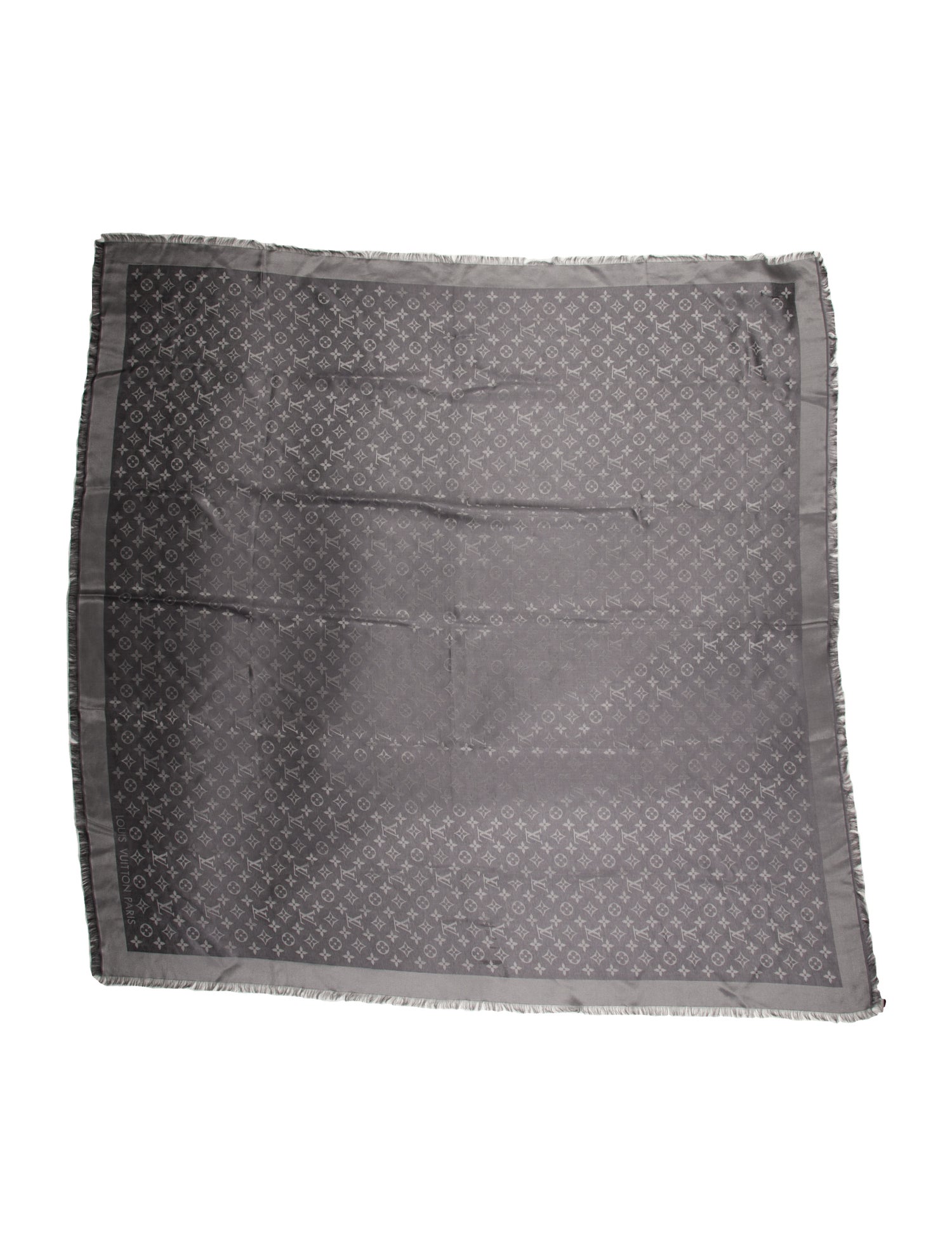 Louis Vuitton Silk LV Monogram Scarf - Grey Scarves and Shawls ...
