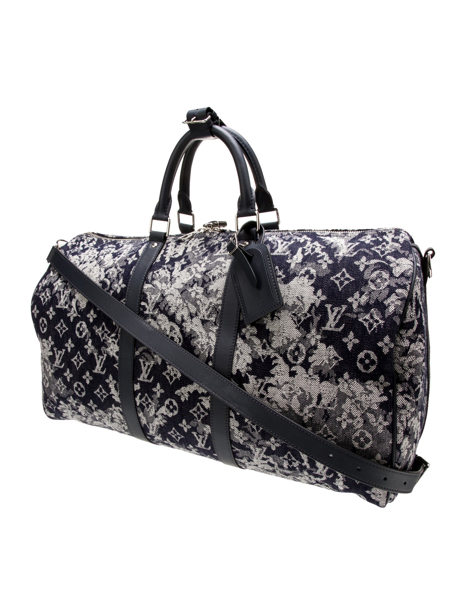 Louis Vuitton x NIGO Monogram Denim Drip & Taurillon Keepall Bandouliere 50 - Blue Weekenders ...