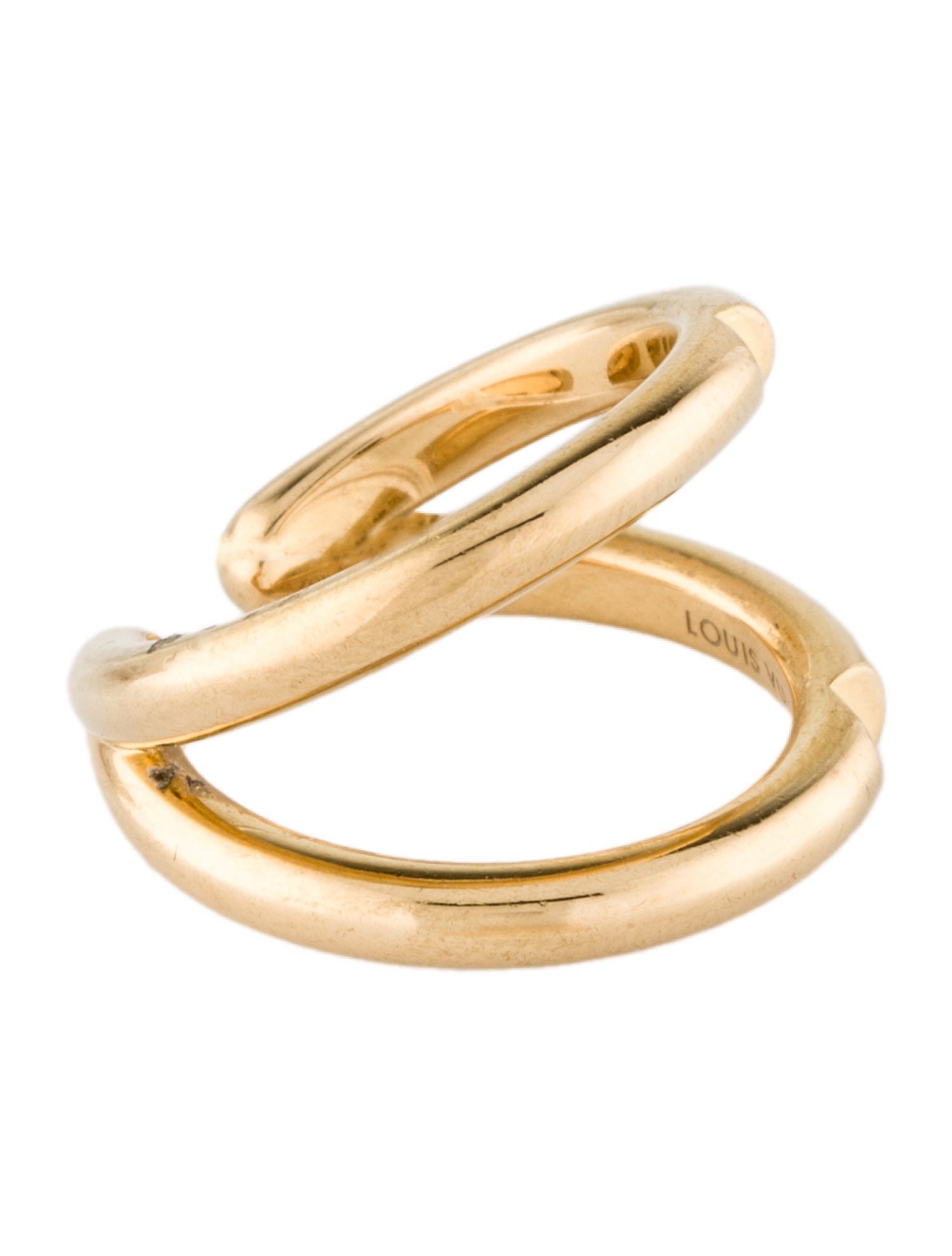 Louis Vuitton 18K LV Volt Upside Down Ring - 18K Yellow Gold Band ...