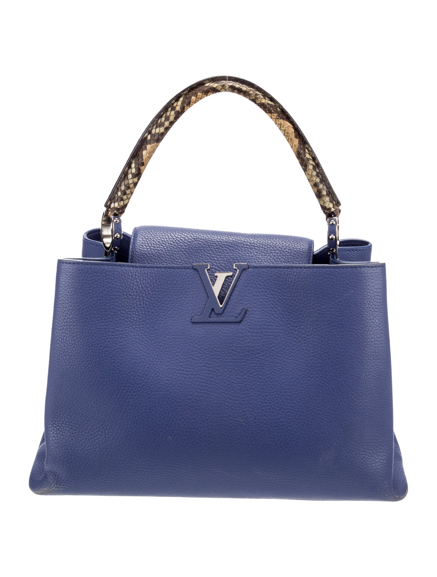 Louis Vuitton Taurillon Leather Capucines MM - Blue Handle Bags ...