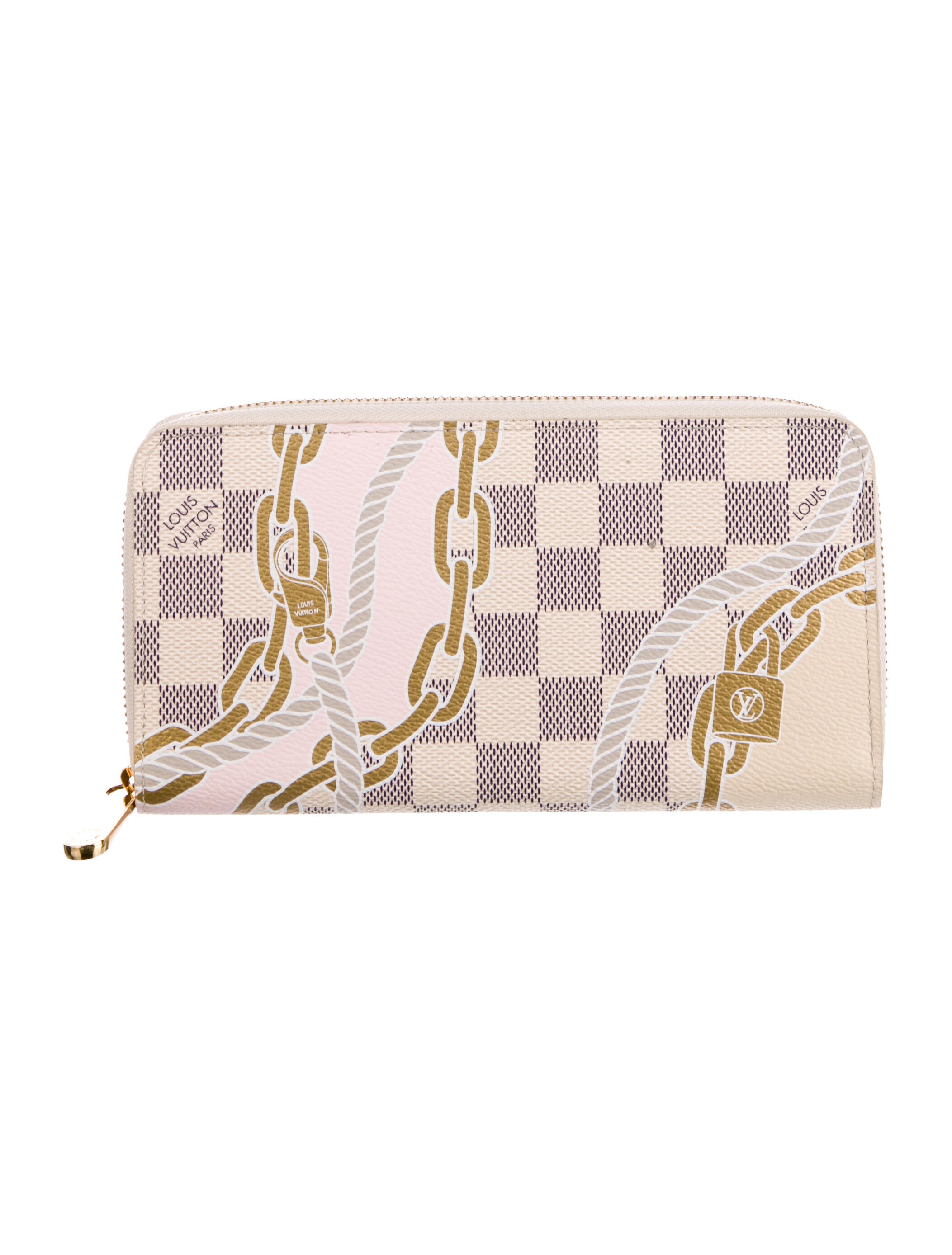 Louis Vuitton Damier Azur Pattern Coated Canvas Zippy Wallet - Neutrals ...