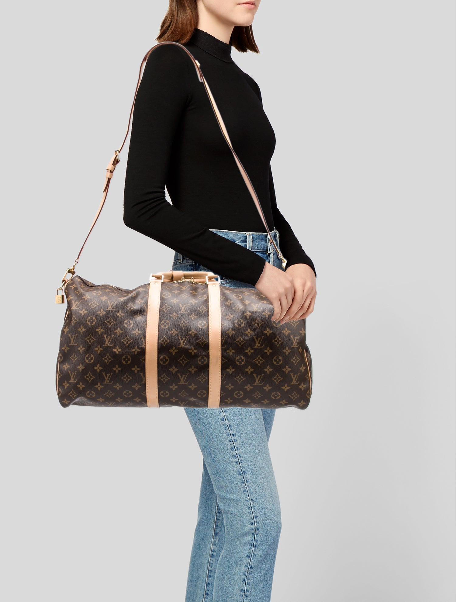 Louis Vuitton x NIGO Monogram Denim Drip Taurillon Keepall Bandouliere 50 - Blue Luggage and ...