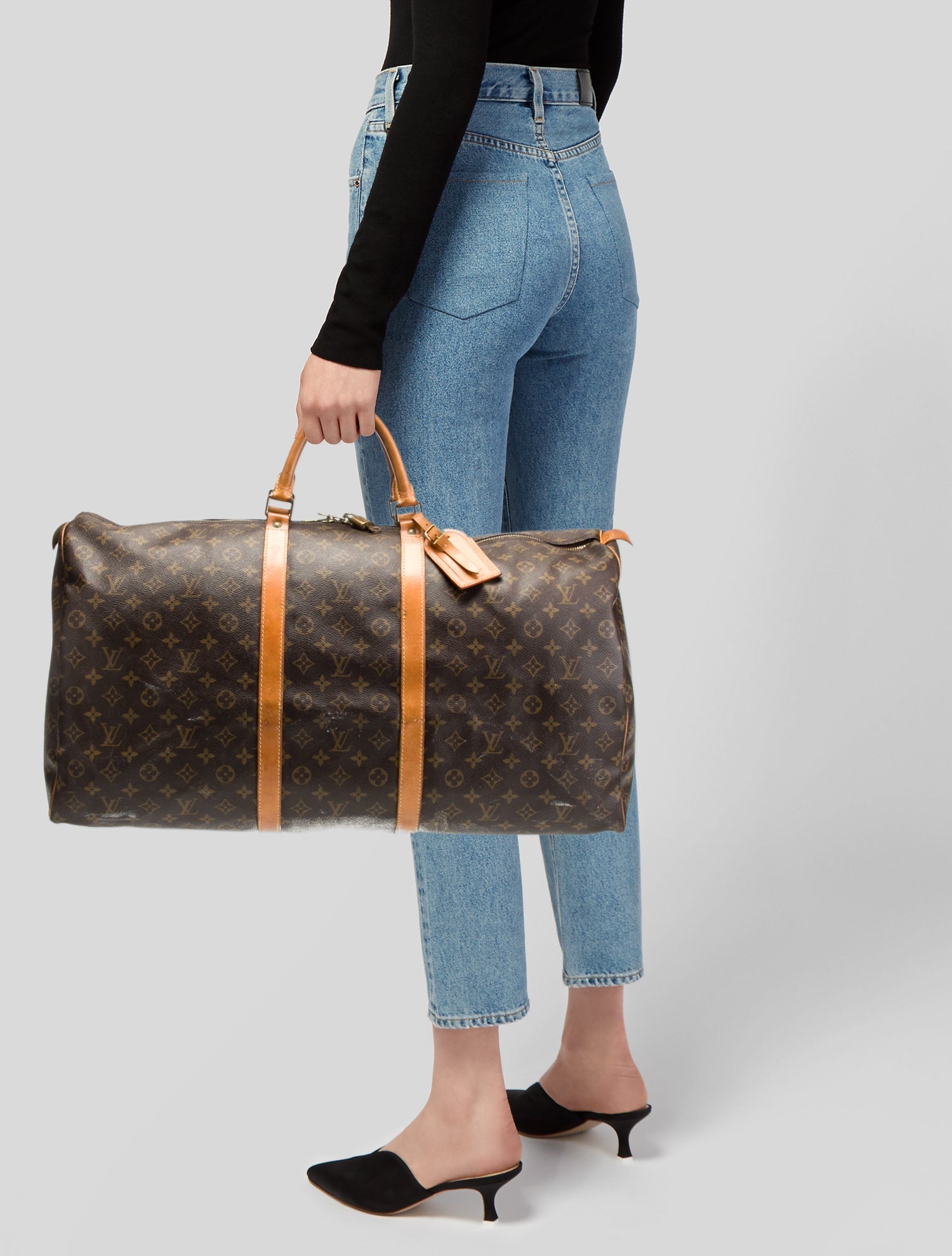 Louis Vuitton x NIGO Monogram Denim Drip Taurillon Keepall Bandouliere 50 - Blue Luggage and ...