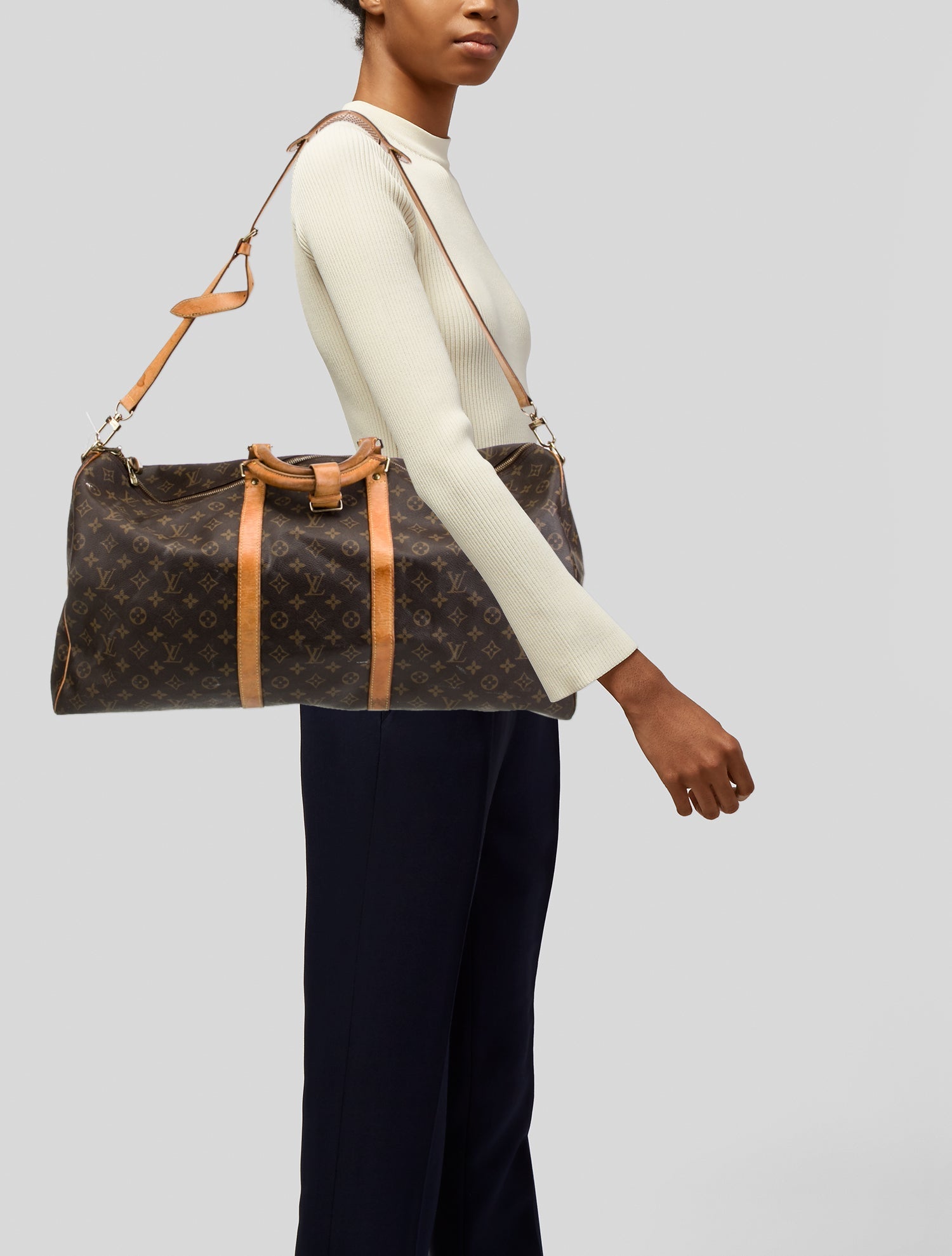 Louis Vuitton x NIGO Monogram Denim Drip Taurillon Keepall Bandouliere 50 - Blue Luggage and ...