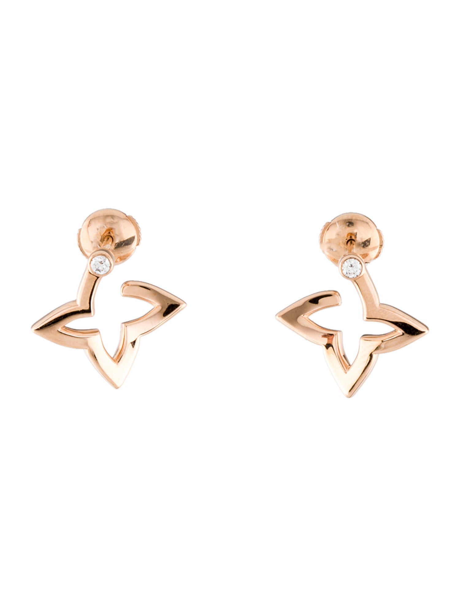 Louis Vuitton 18K Diamond Ombre Blossom Mini Hoops - 18K Rose Gold Drop ...