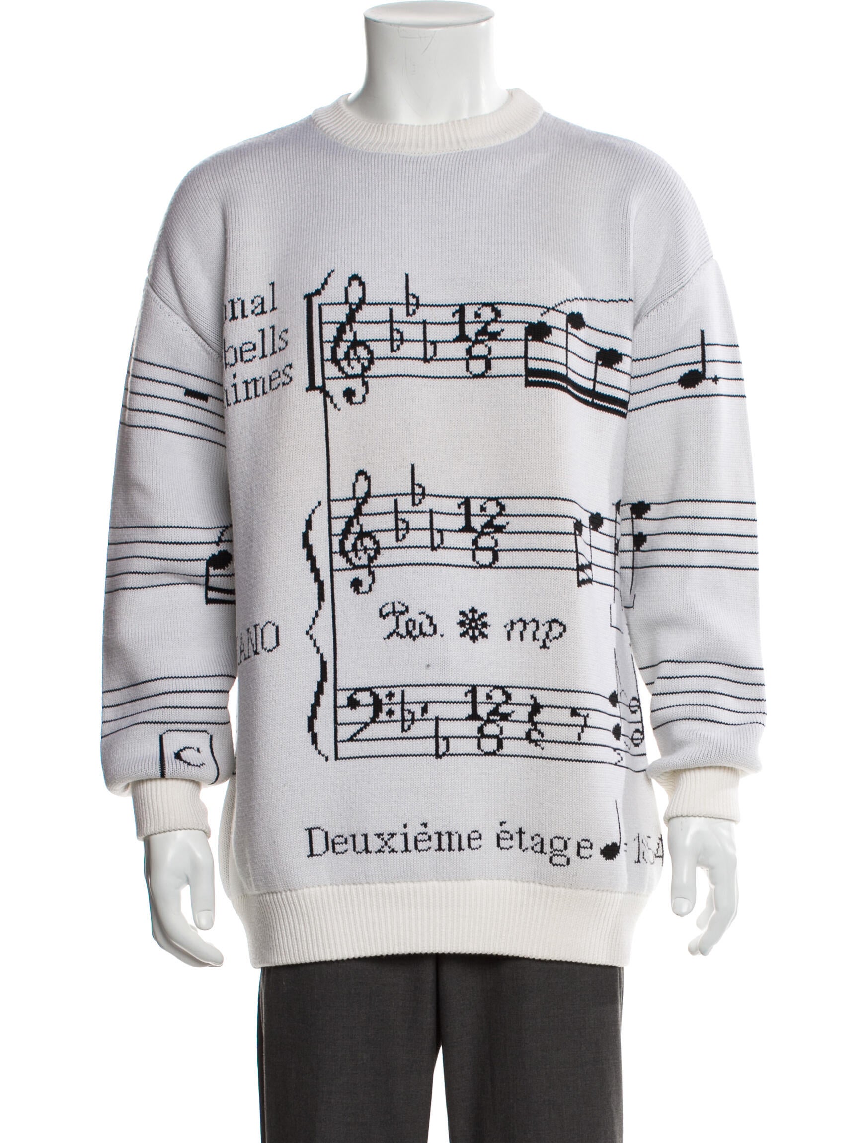 Louis Vuitton 2019 Intarsia Music Notes Pullover - Neutrals Sweaters ...
