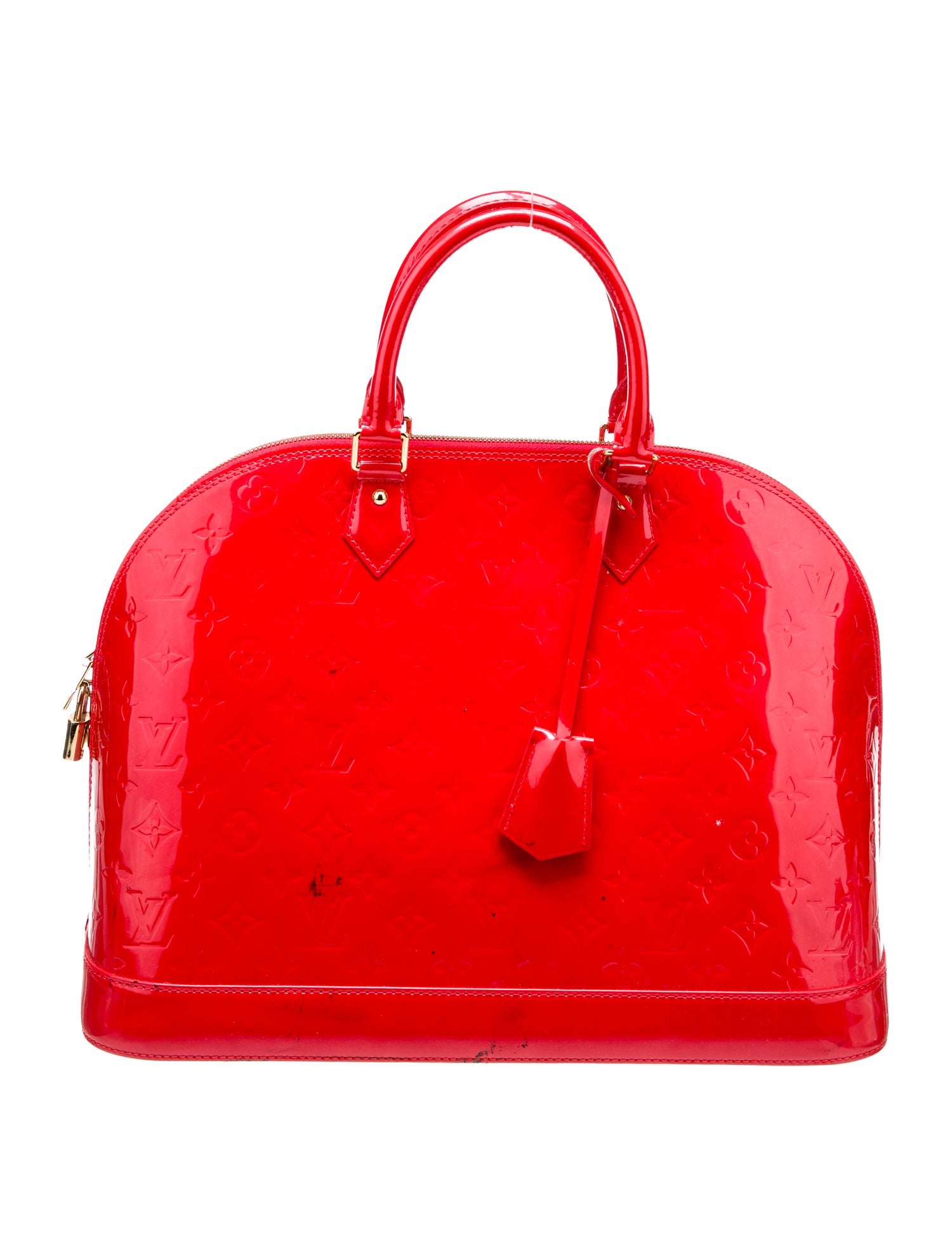 Louis Vuitton Monogram Vernis Alma GM - Red Handle Bags, Handbags ...