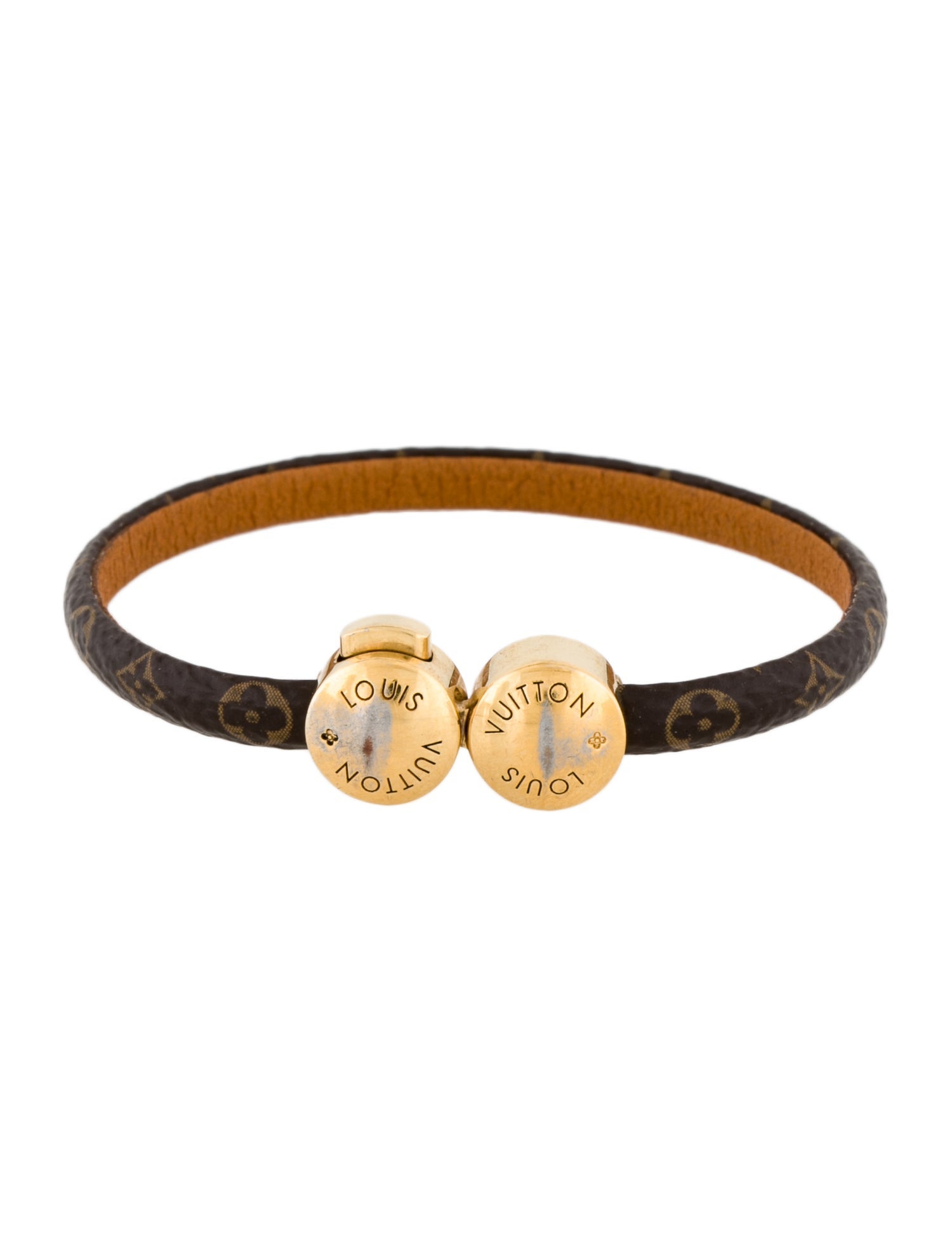 Louis Vuitton Historic Mini Monogram Bracelet - Brown, Brass Cuff ...