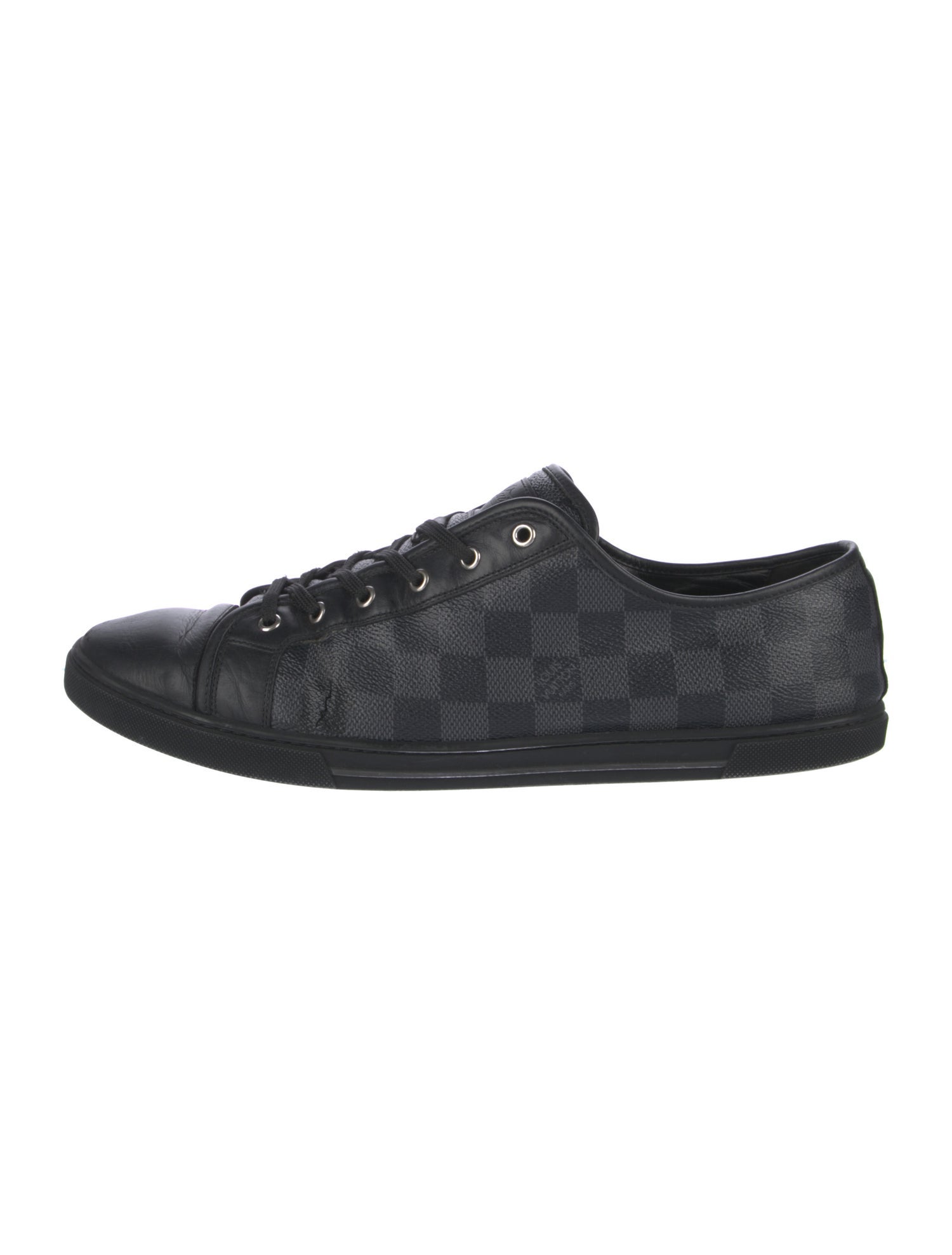 Louis Vuitton Damier Graphite Pattern Sneakers - Black Sneakers, Shoes ...