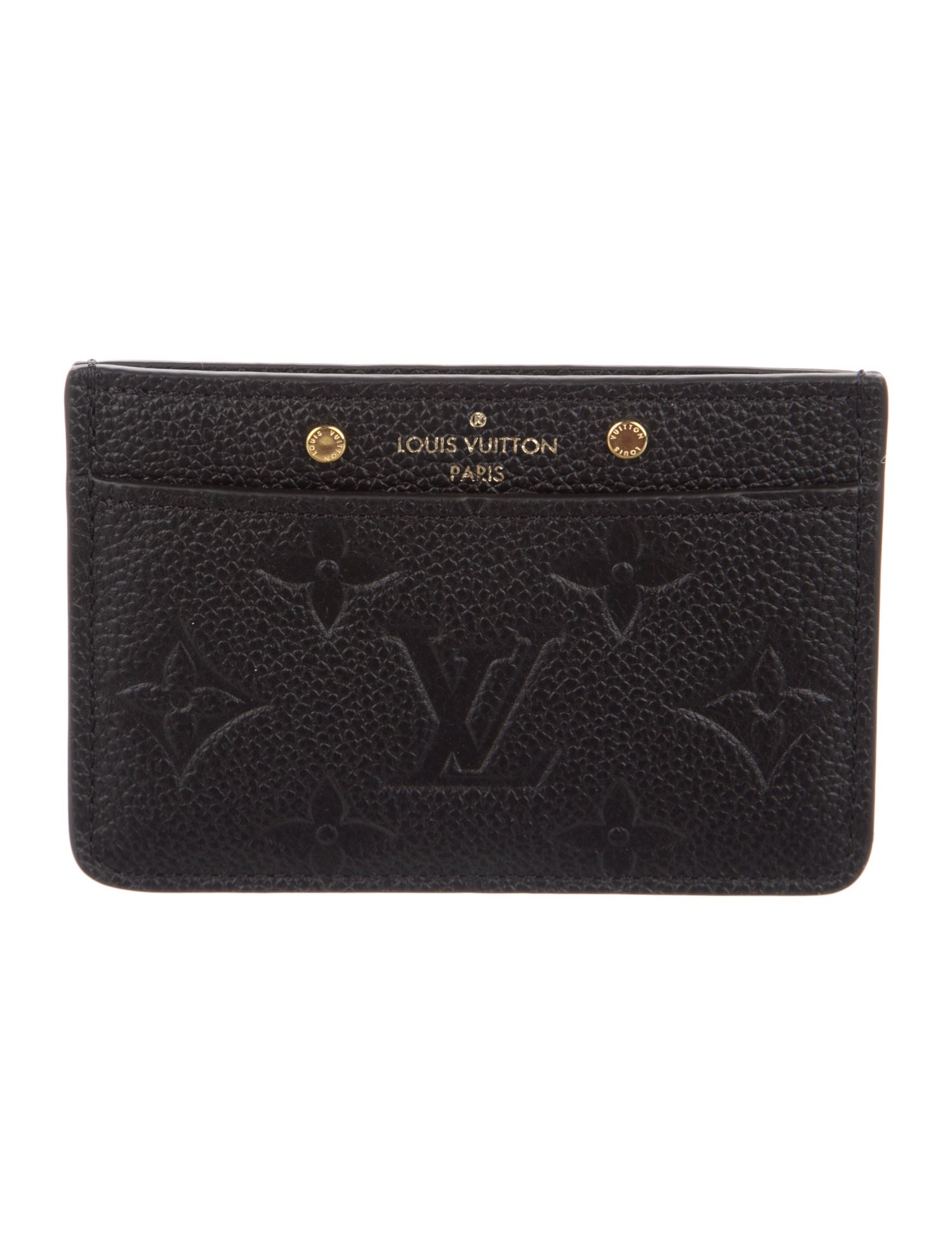 Louis Vuitton Leather Card Holder w/ Tags - Black Wallets, Accessories ...