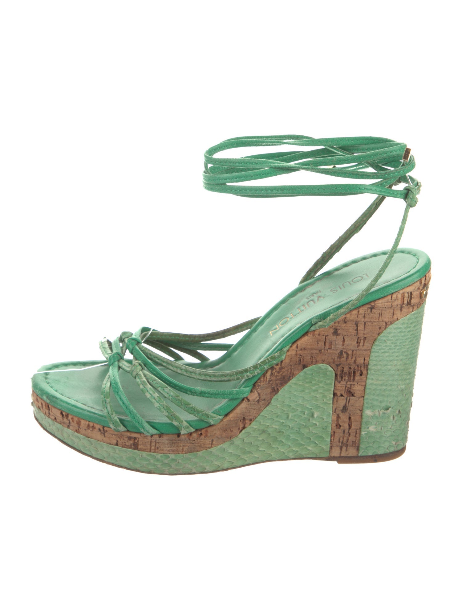 Louis Vuitton Snakeskin Sandals - Green Sandals, Shoes - LOU998673 ...