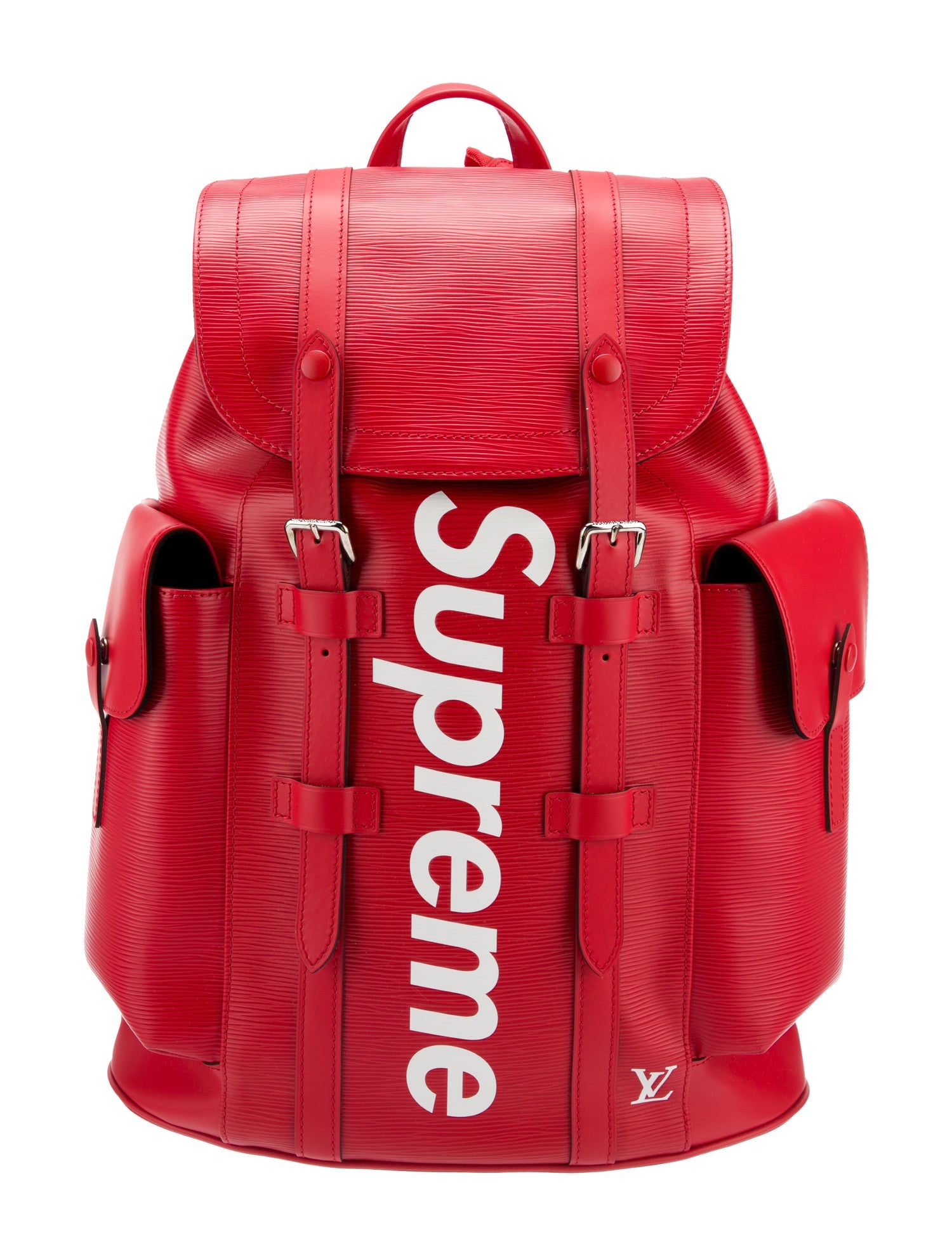 Louis Vuitton x Supreme Leather Backpack - Red Backpacks, Bags ...