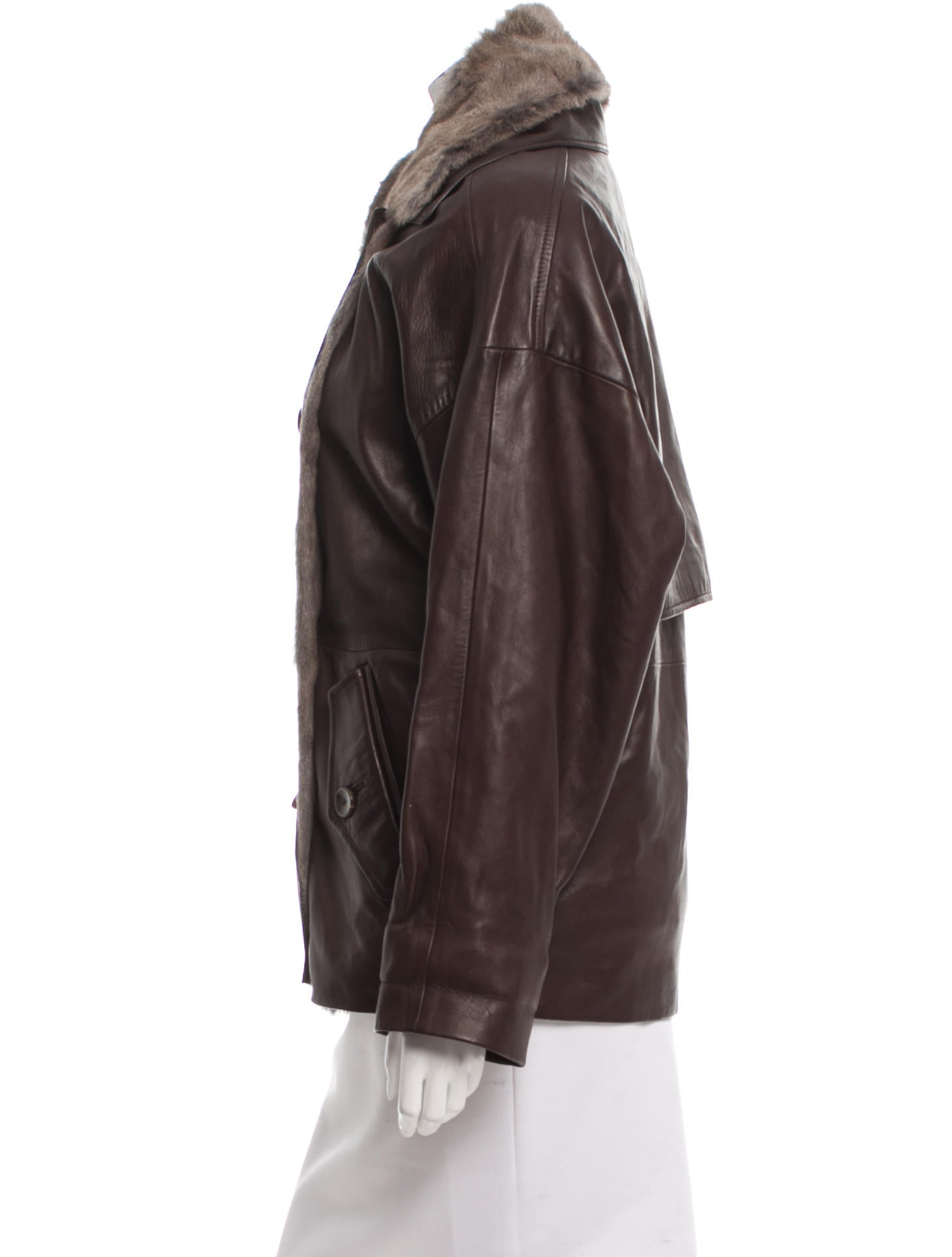 Loewe Leather Fur-Lined Coat - Brown Coats, Clothing - LOW21107 | The ...