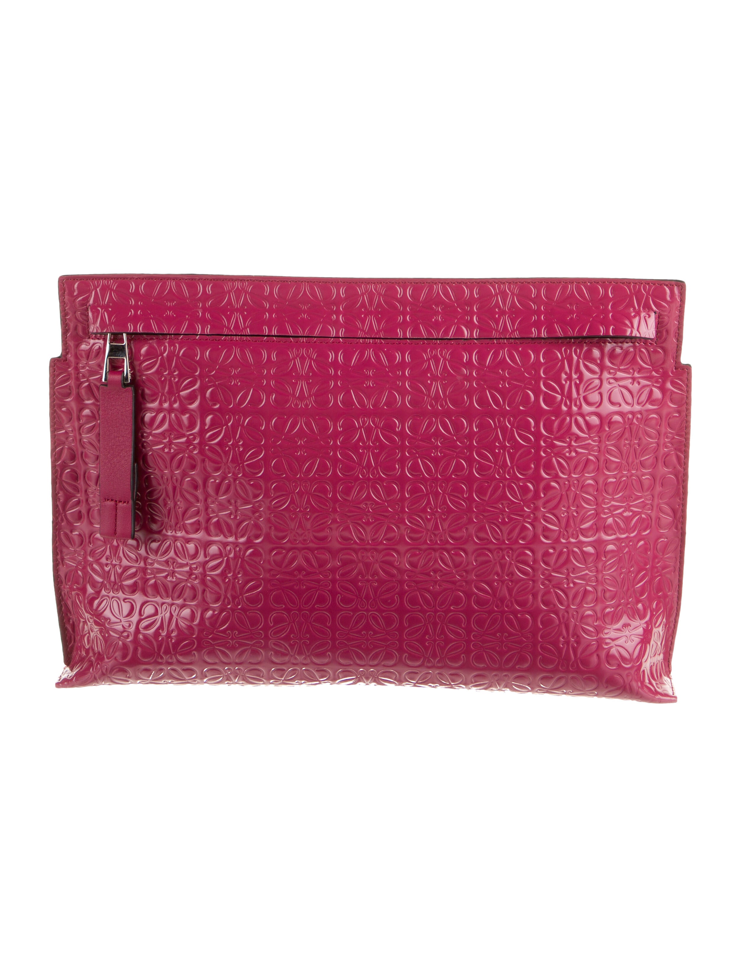 Loewe Embossed Anagram Repeat T Pouch w/ Tags - Pink Clutches, Handbags ...