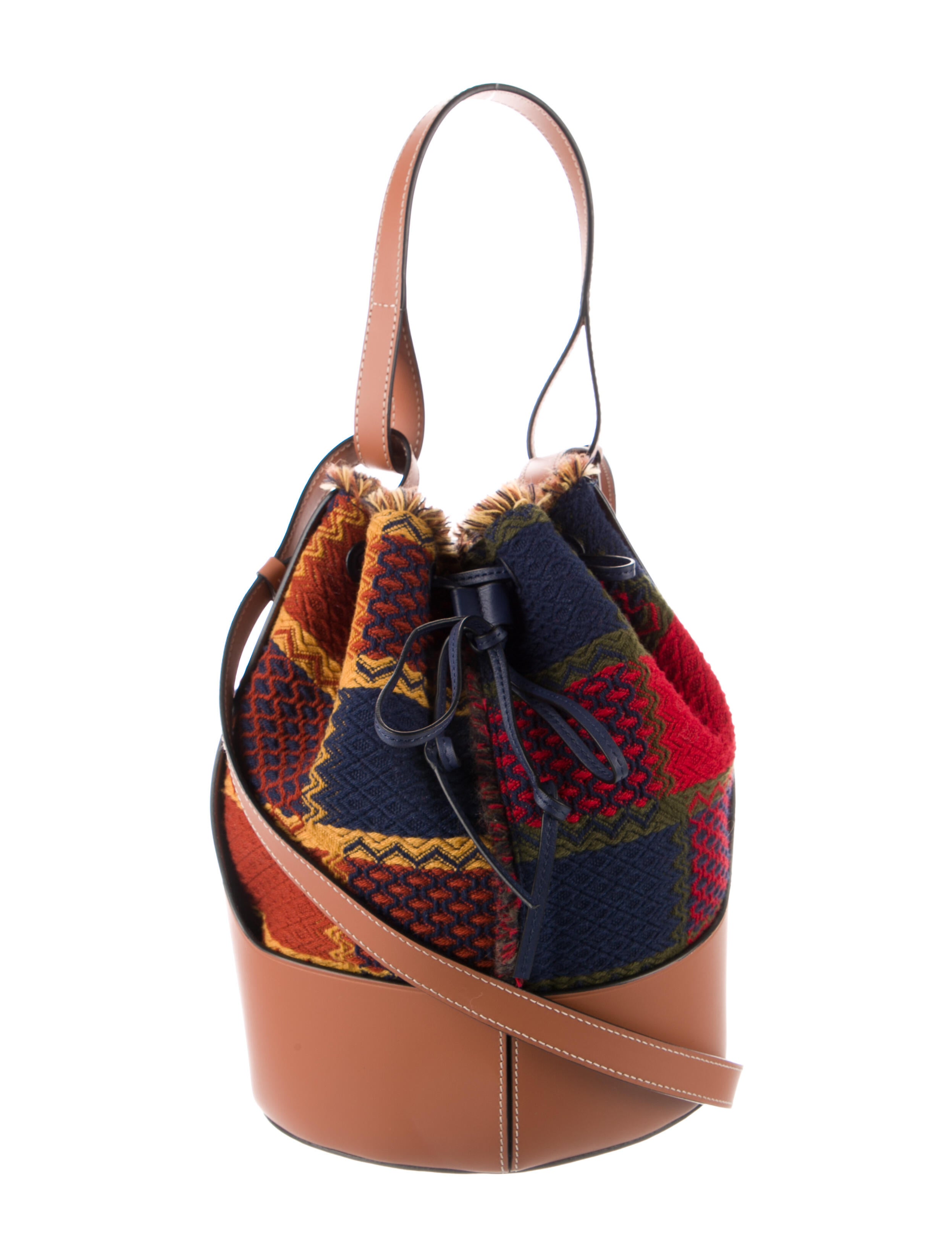 Loewe Tartan Balloon Bucket Bag - Red Bucket Bags, Handbags - LOW43183 ...