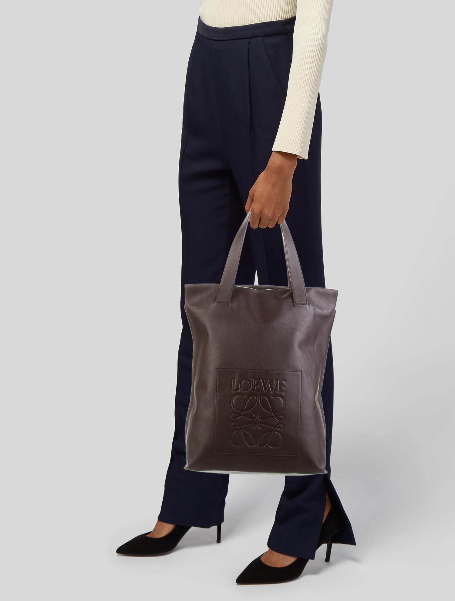Loewe Smooth Leather Tote - Brown Totes, Handbags - LOW43681 | The RealReal