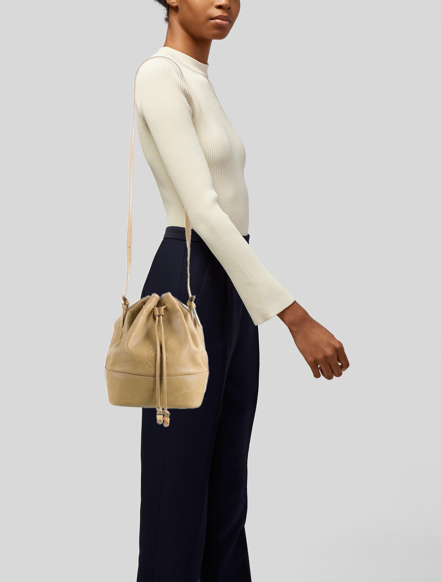 Loewe Anagram Leather Bucket Bag - Neutrals Bucket Bags, Handbags ...