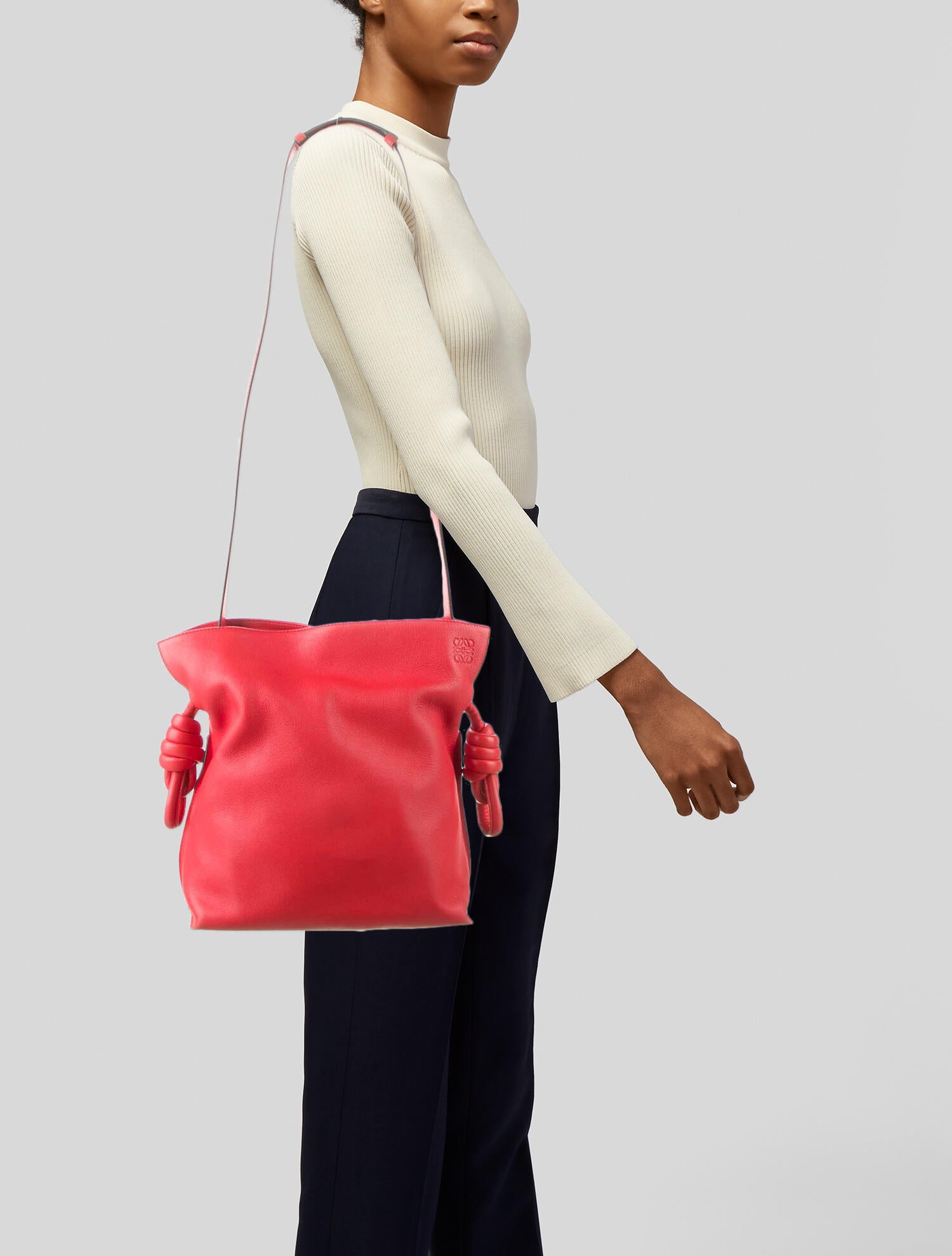 Loewe Flamenco Knot Leather Crossbody Bag - Red Shoulder Bags, Handbags ...