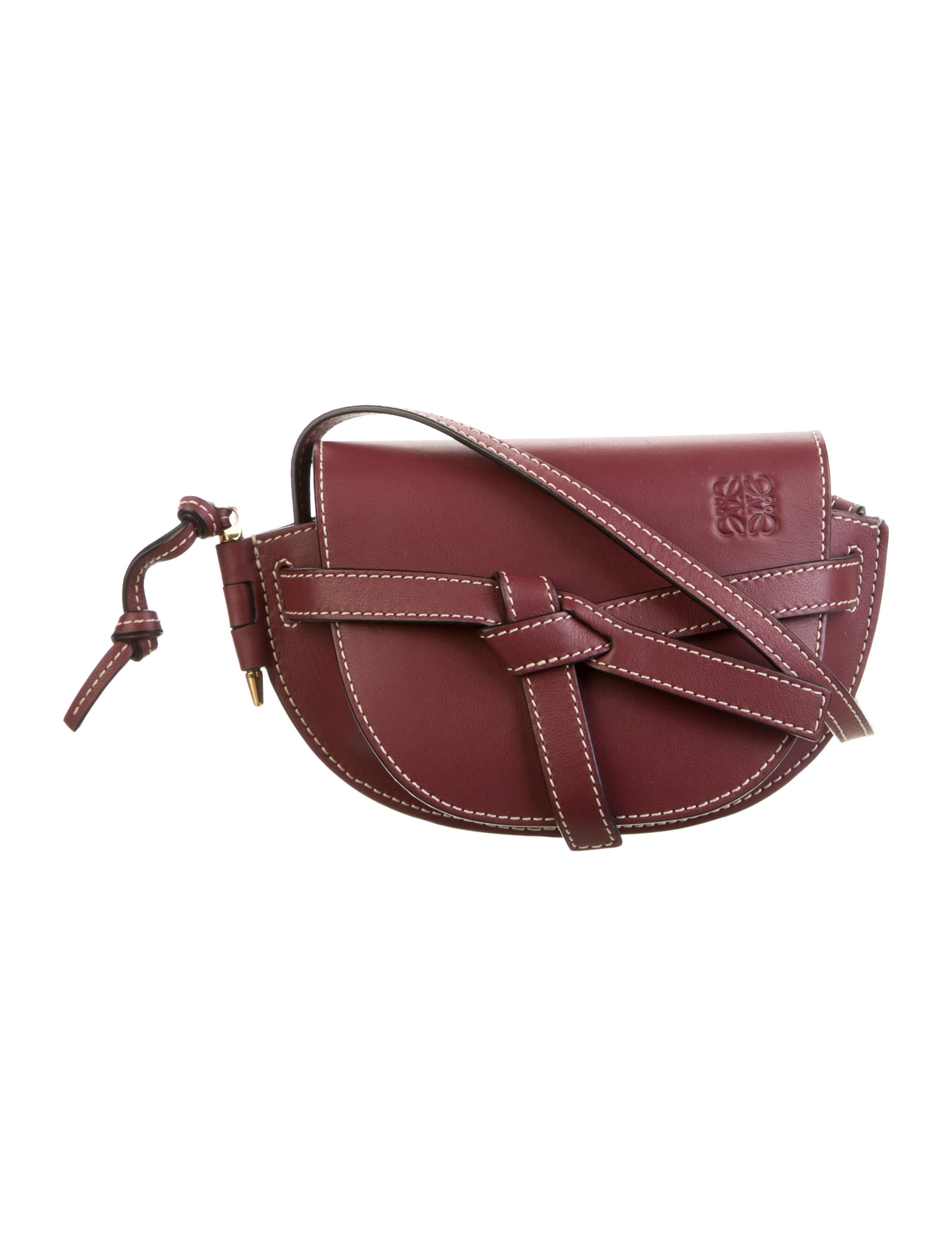 Loewe Mini Gate Bag - Burgundy Shoulder Bags, Handbags - LOW45763 | The ...