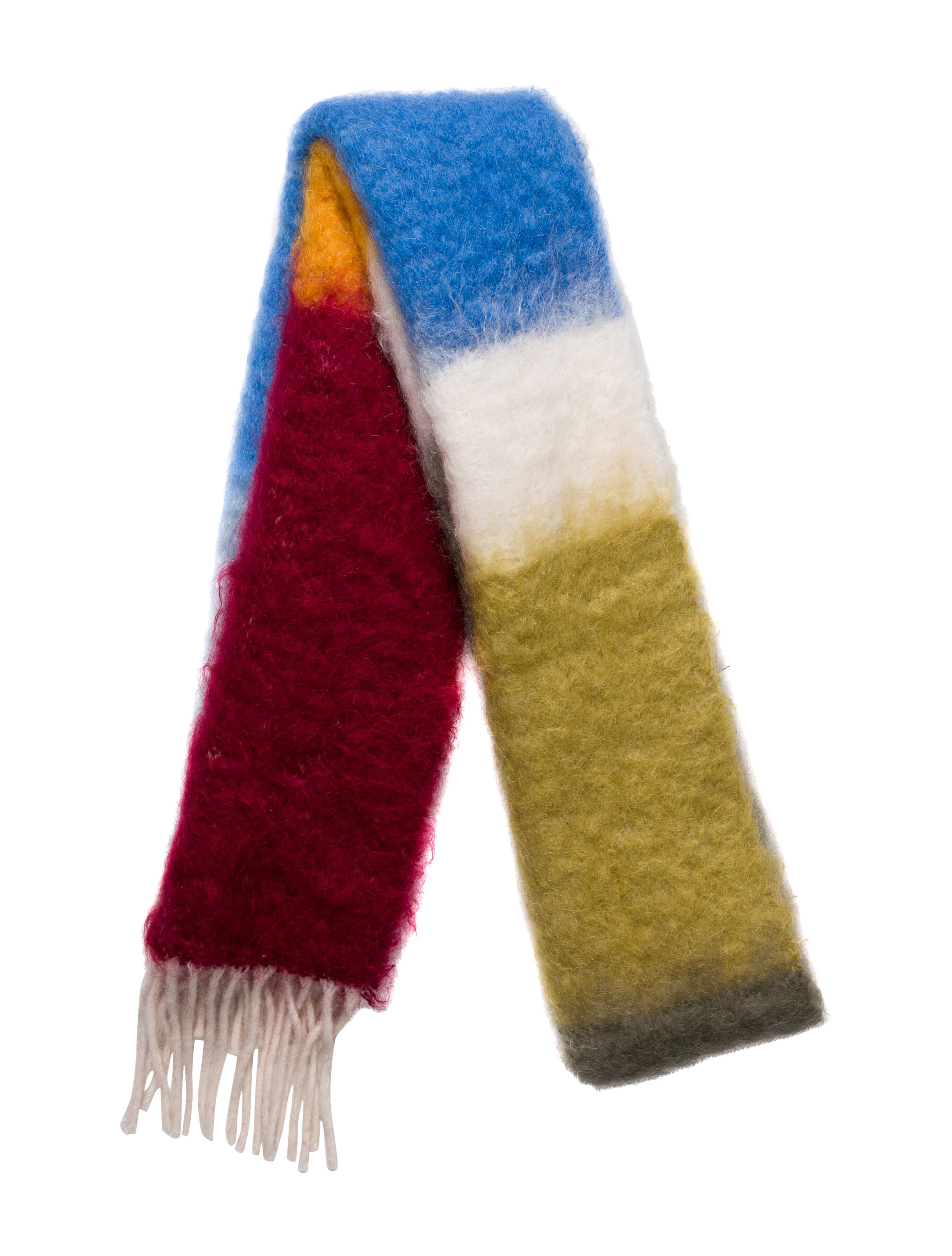 Loewe Colorblock Pattern Scarf - Burgundy Scarves, Accessories ...