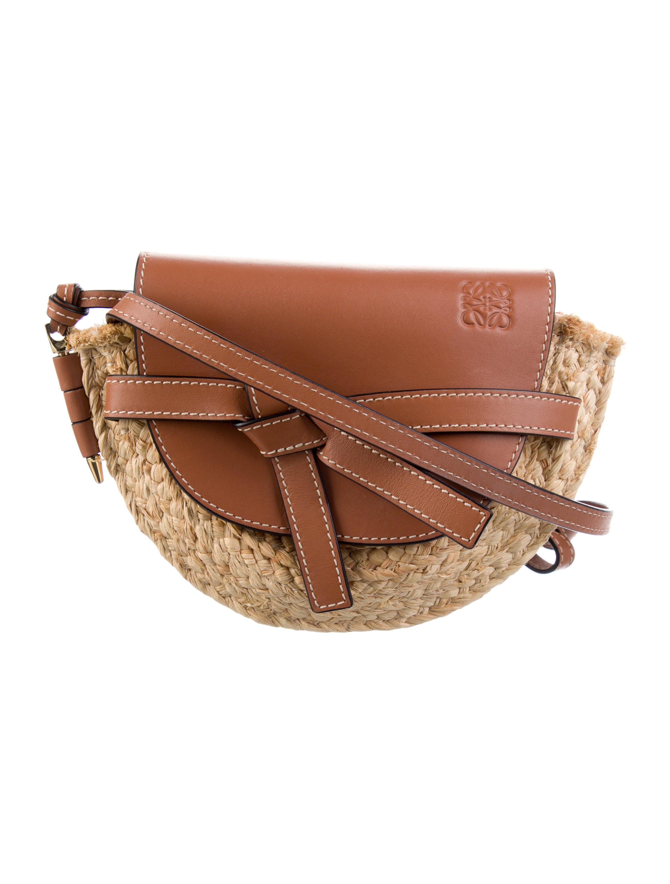 Loewe Mini Raffia Gate Bag - Neutrals Crossbody Bags, Handbags ...