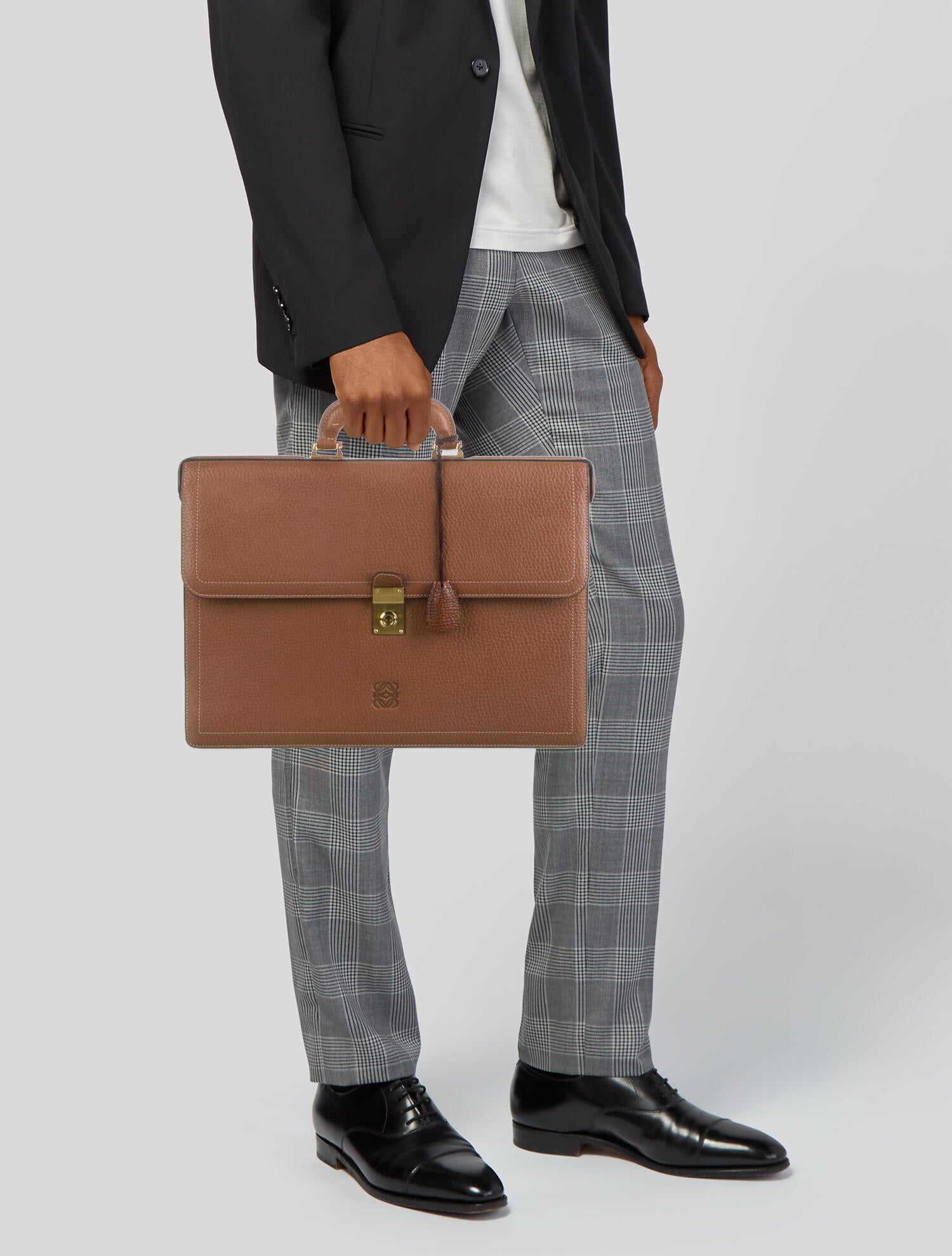 Loewe Grained Leather Briefcase - Brown Briefcases, Bags - LOW49594 ...