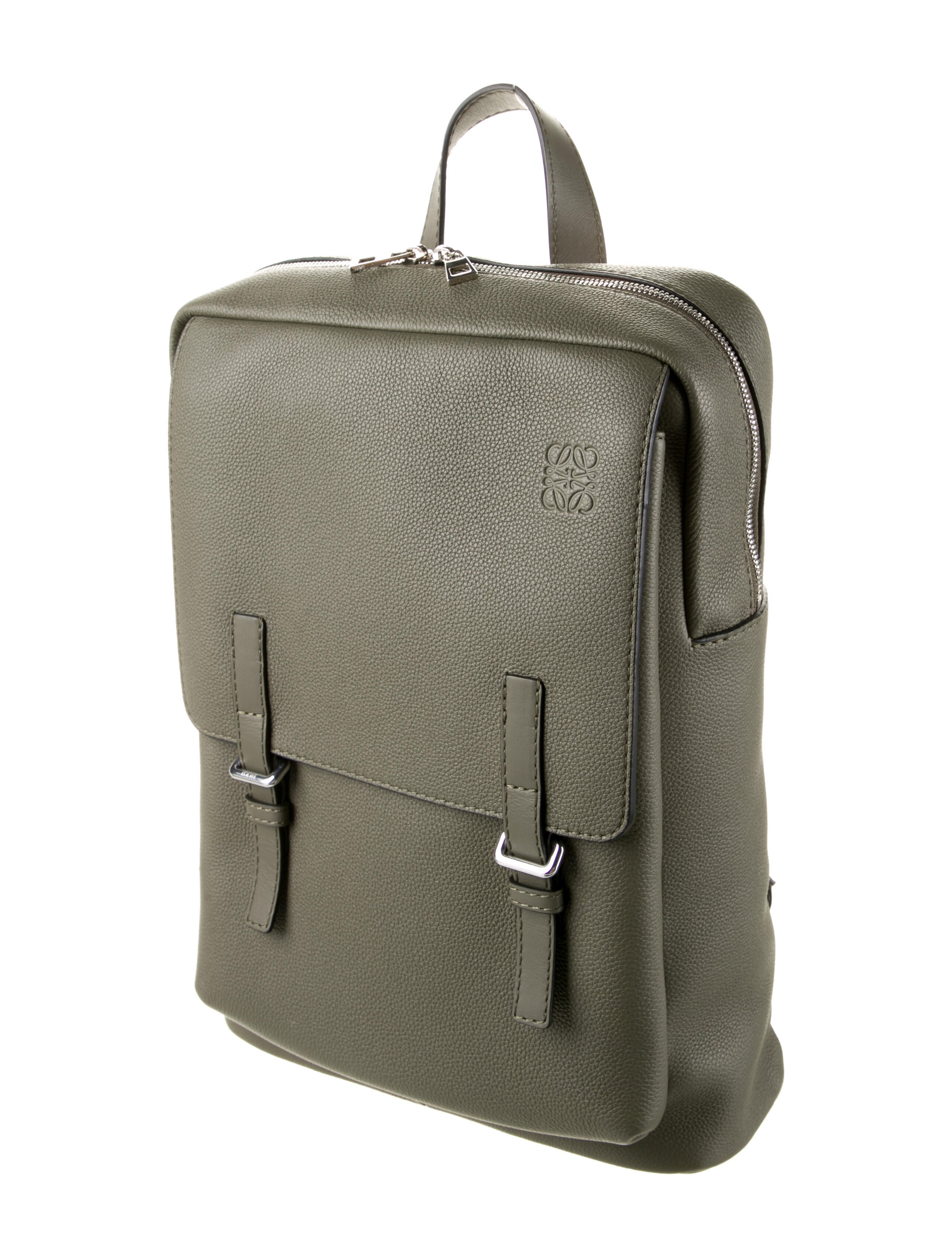 Loewe Leather Military Backpack - Green Backpacks, Bags - LOW50661 ...