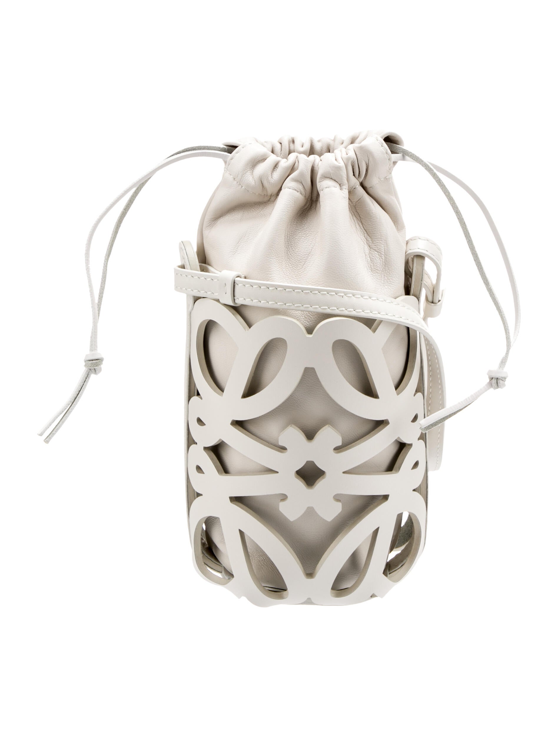 Loewe 2022 Small Anagram Cut-Out Pocket Bag - White Bucket Bags ...