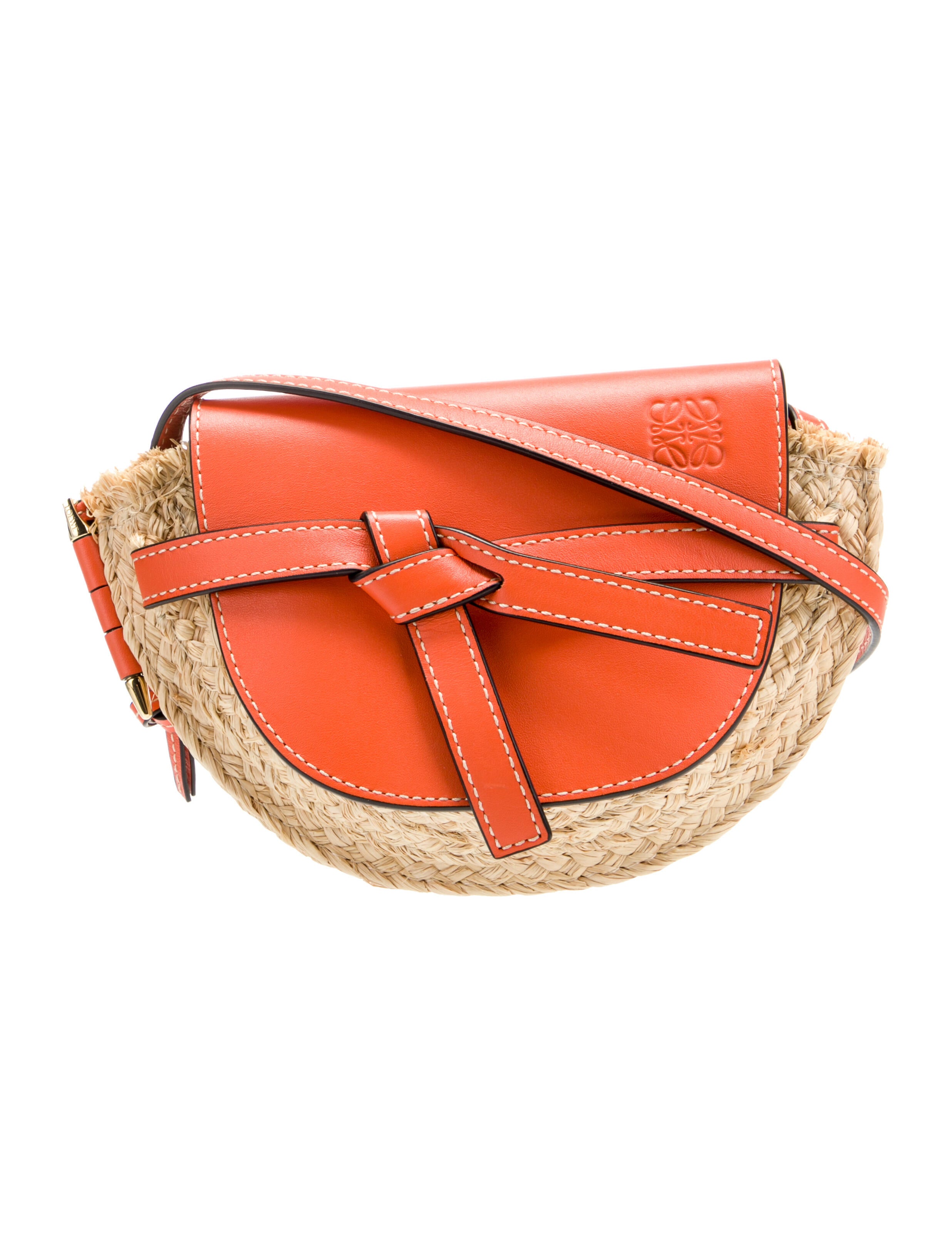Loewe Raffia Mini Gate Crossbody Bag - Neutrals Crossbody Bags ...