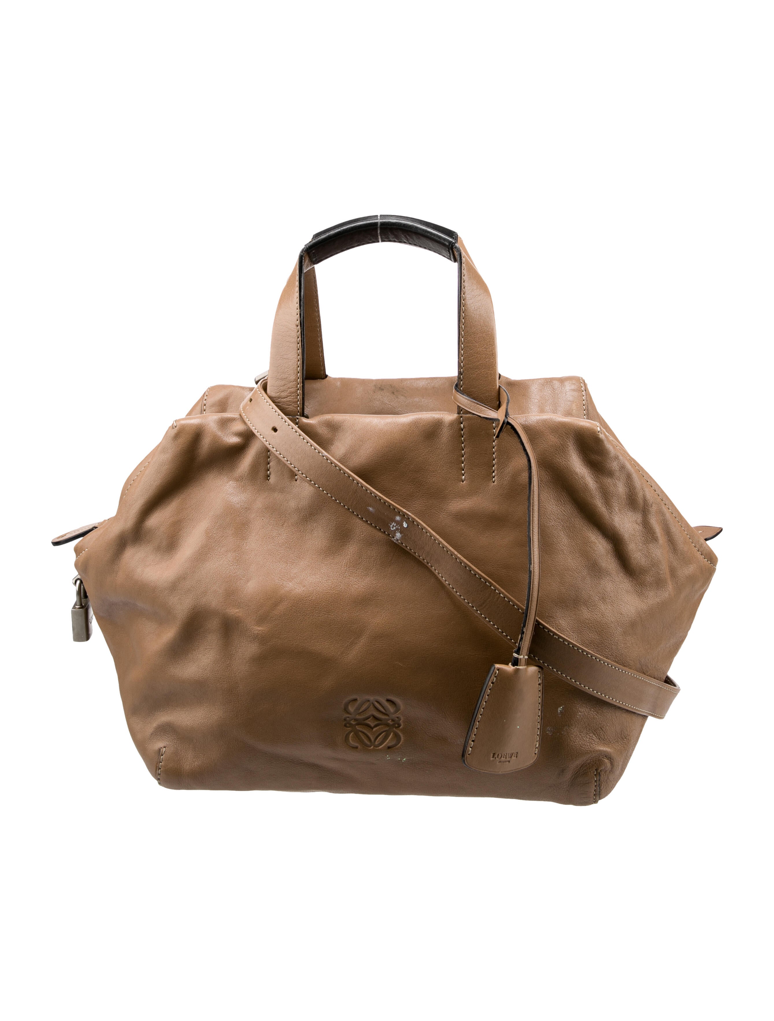 Loewe Anagram Leather Handle Bag - Brown Crossbody Bags, Handbags ...