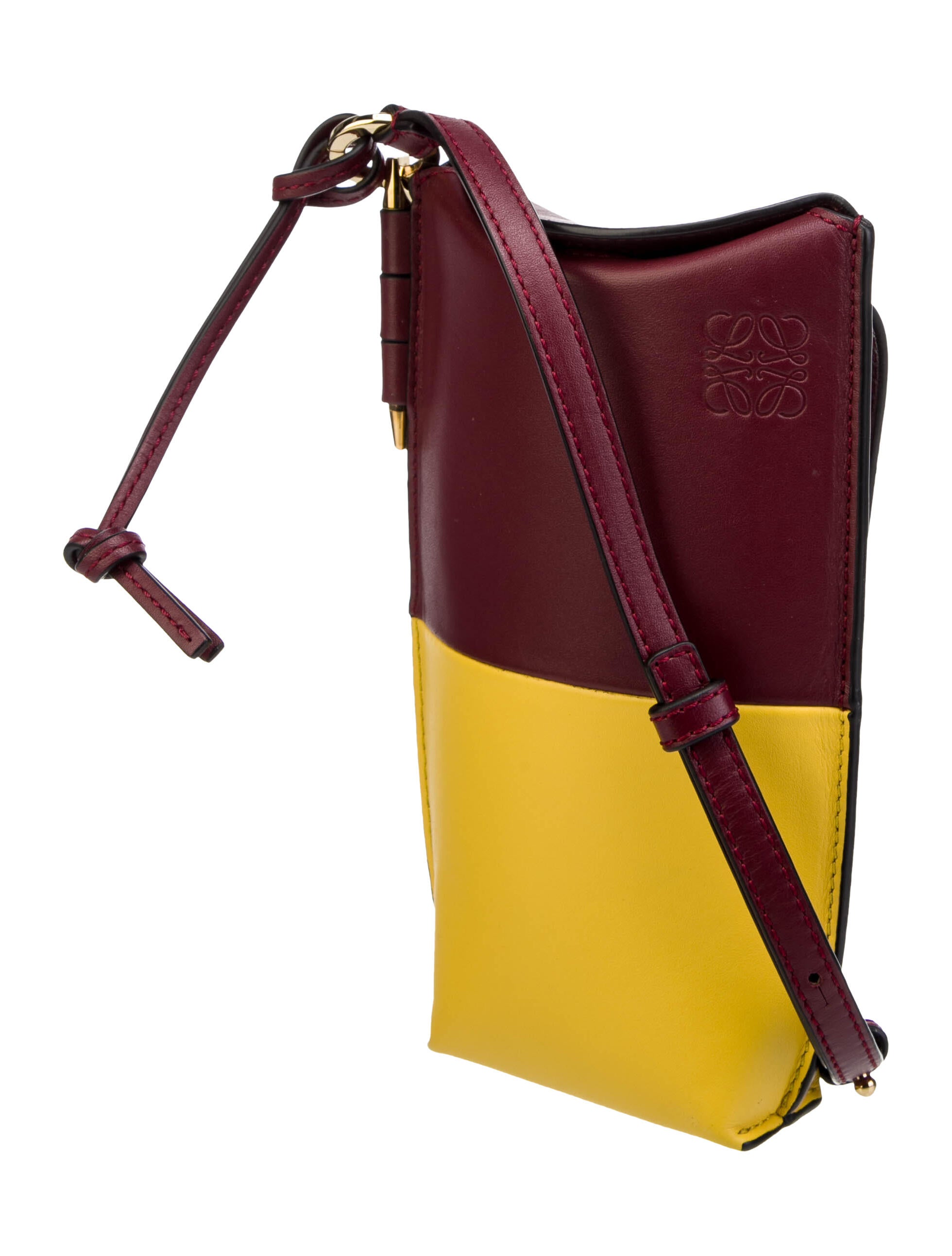 Loewe Colorblock Gate Pocket Bag - Burgundy Crossbody Bags, Handbags ...