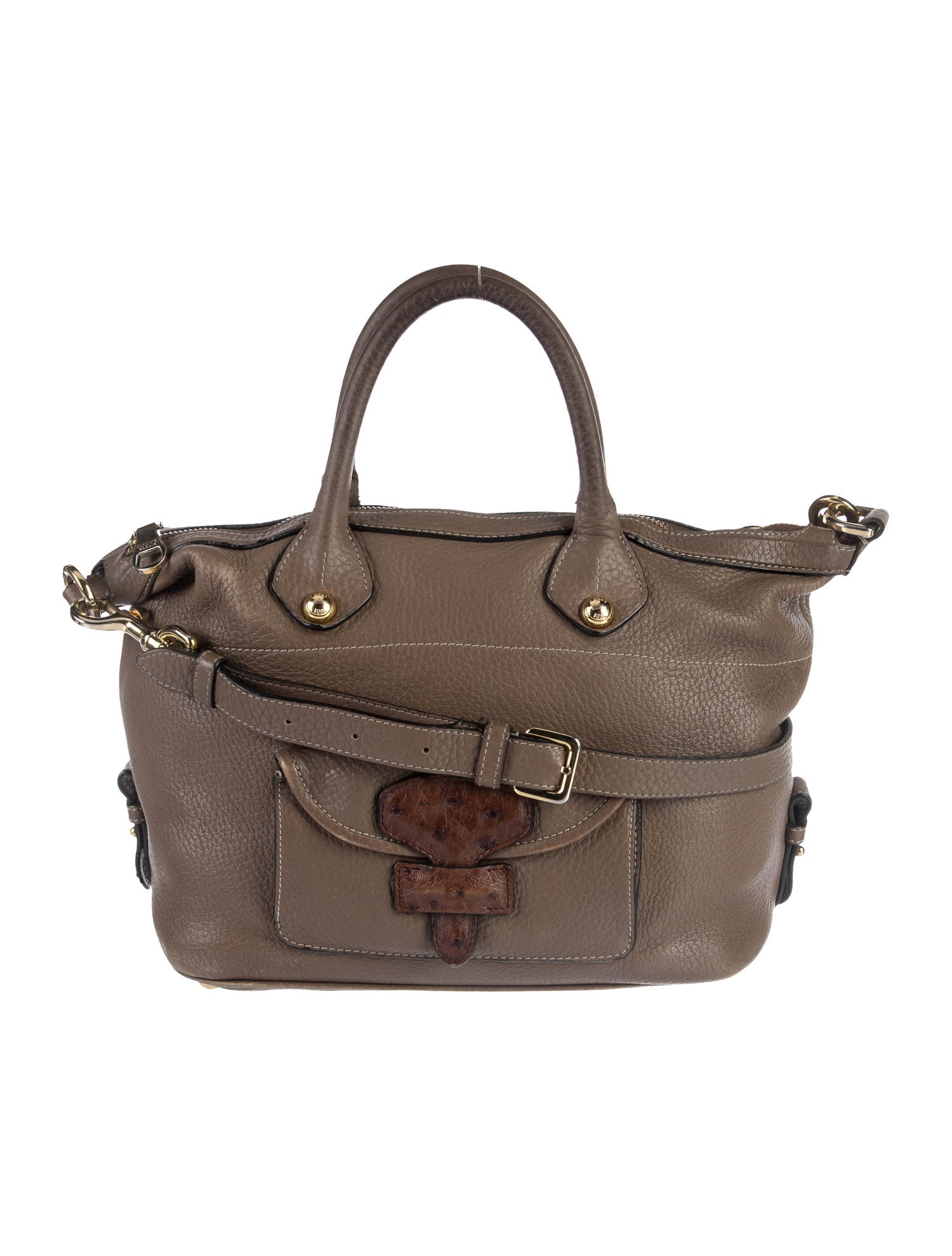 Loewe Ostrich-Trimmed Handle Bag - Brown Handle Bags, Handbags ...