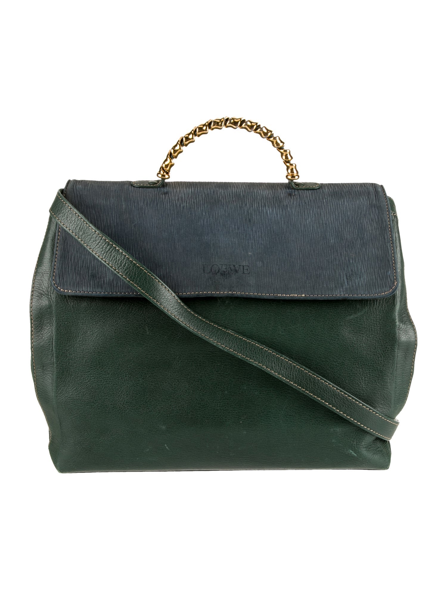 Loewe Vintage Velazquez Handle Bag - Green Handle Bags, Handbags ...