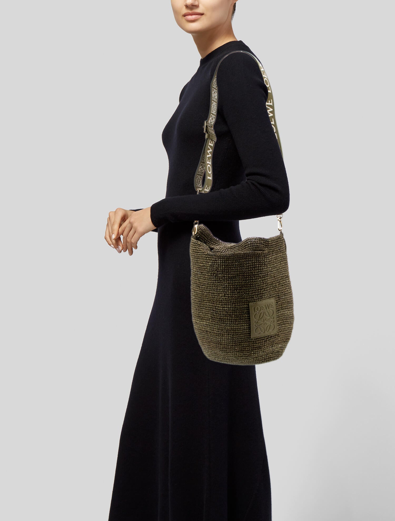 Loewe 2023 Raffia Slit Bag w/Tags - Green Bucket Bags, Handbags ...